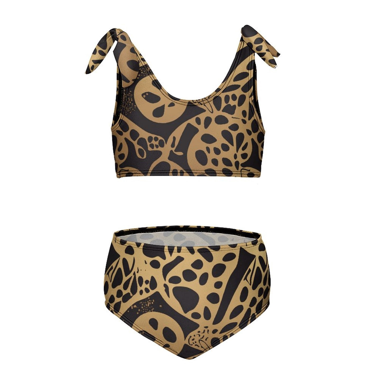 Leopard Print Two Piece Swimsuit Set, Bikini Swimsuit Suitable for ...
