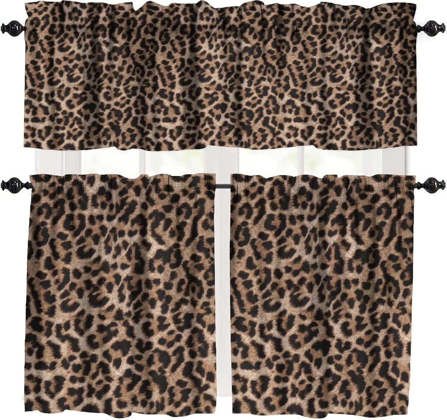 Leopard Print Valance Curtain Animal Skin Cheetah Print Leopard Brown ...