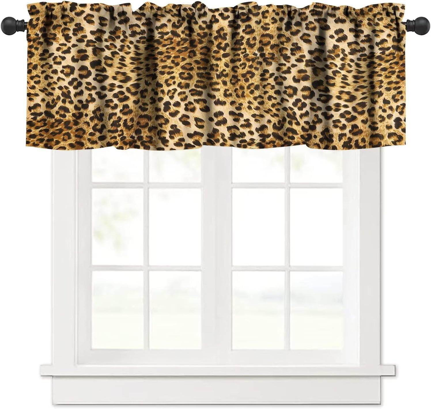 Leopard Print Valance Curtain Skin Pattern Wild Animal Powerful Panther ...