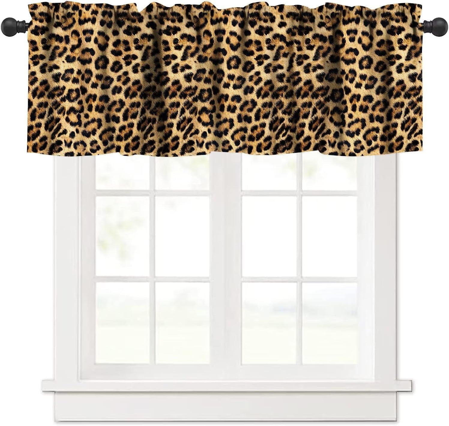Leopard Print Valance Curtain Wild Safari Skin Pattern Cheetah Cat ...