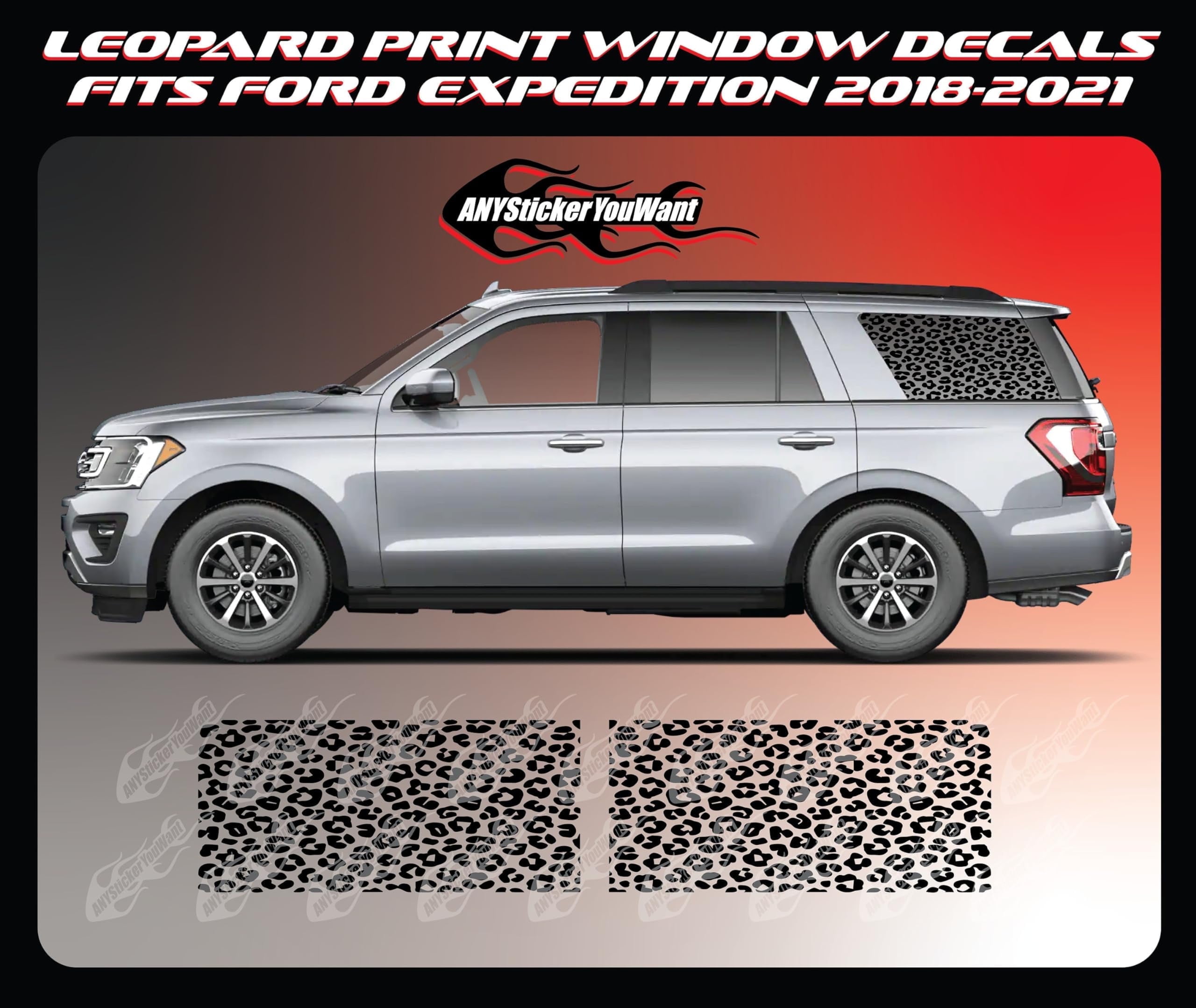 Leopard Print Vinyl Decal Window Stickers Compatible with and Fits Ford ...