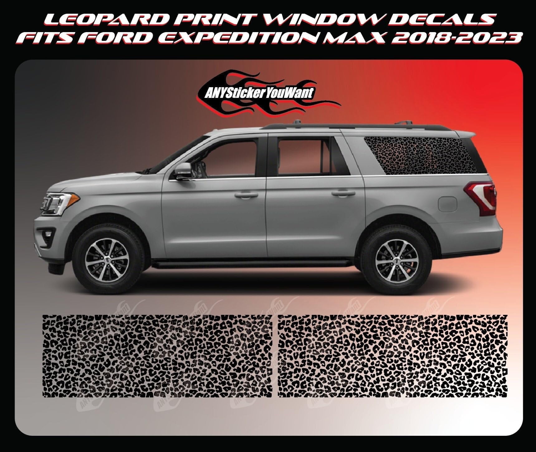 Leopard Print Vinyl Decal Window Stickers Compatible with and Fits Ford ...