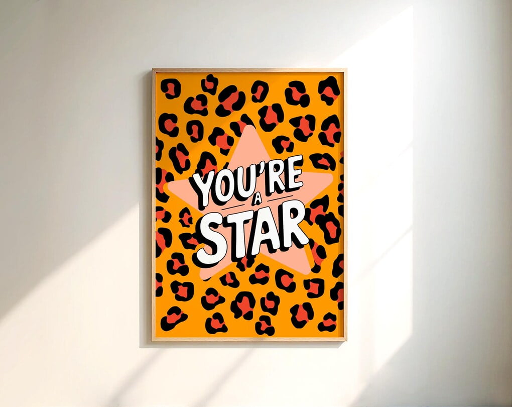 Leopard Print Wall Art For Kids Room Modern Nursery Decor Animal Print ...