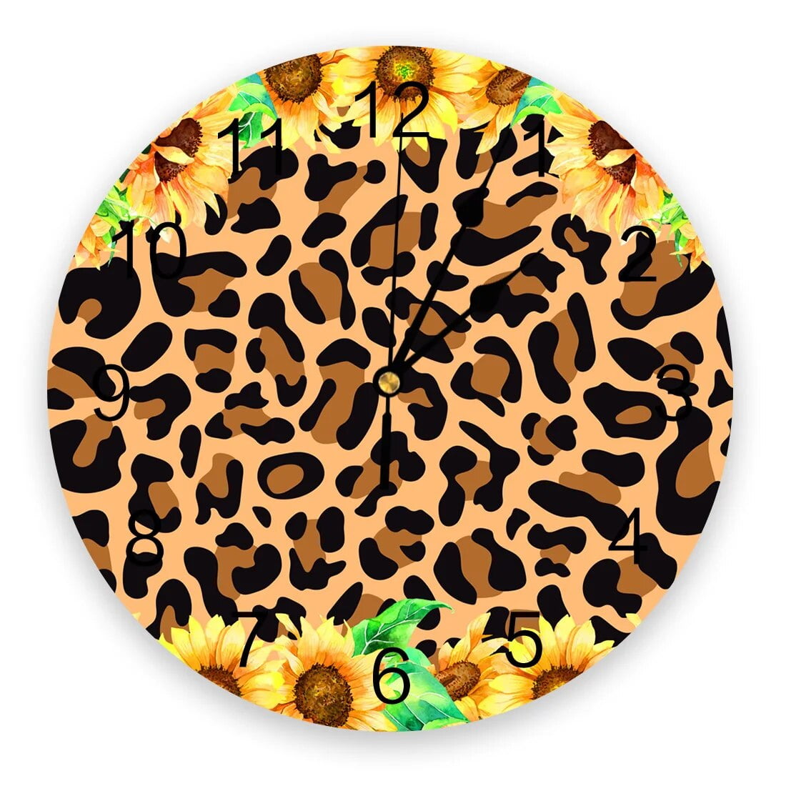 Leopard Print Wall Clock Modern Design Living Room Decoration Kitchen ...