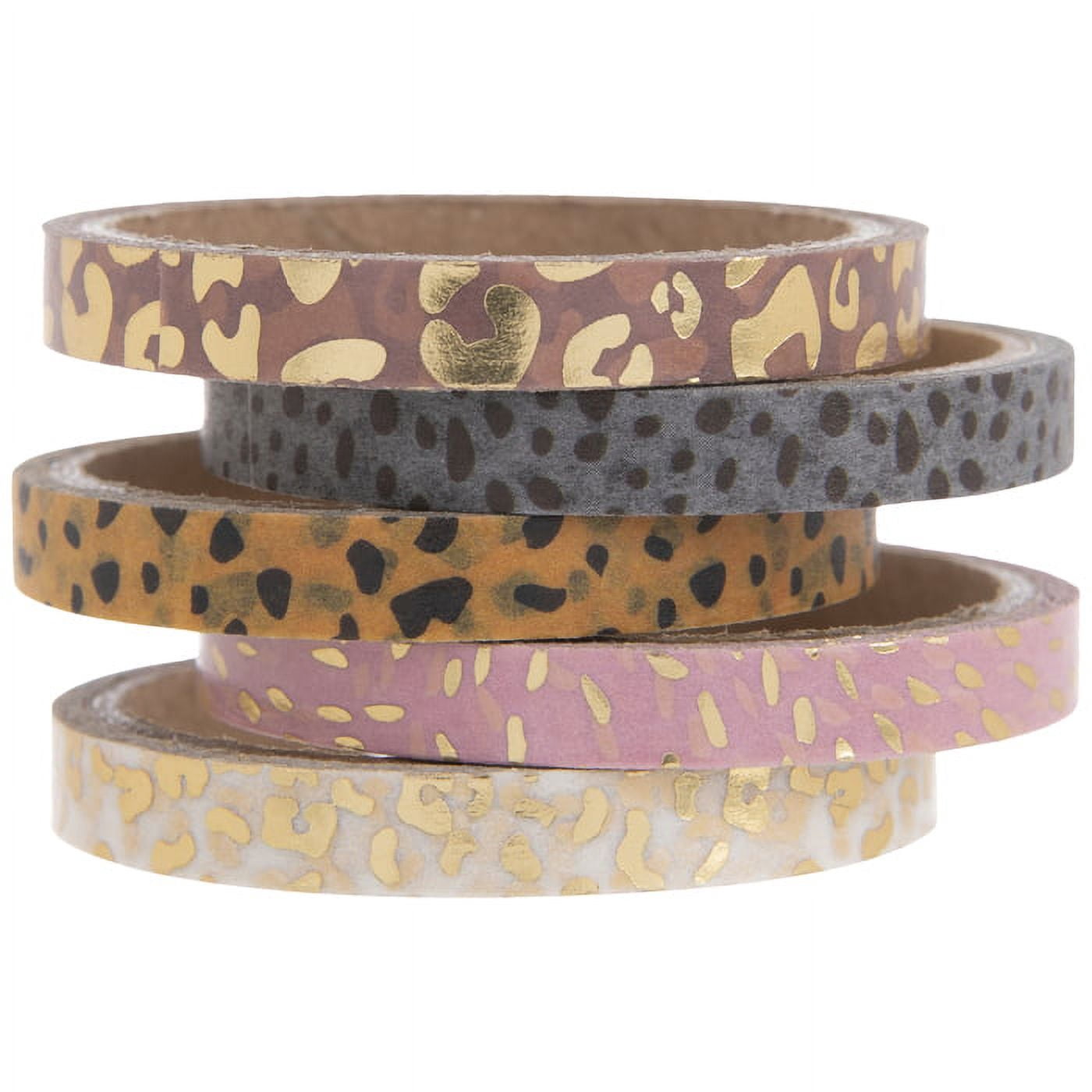 Leopard Print Washi Tape Supplies Multipurpose Projects 5 Rolls ...