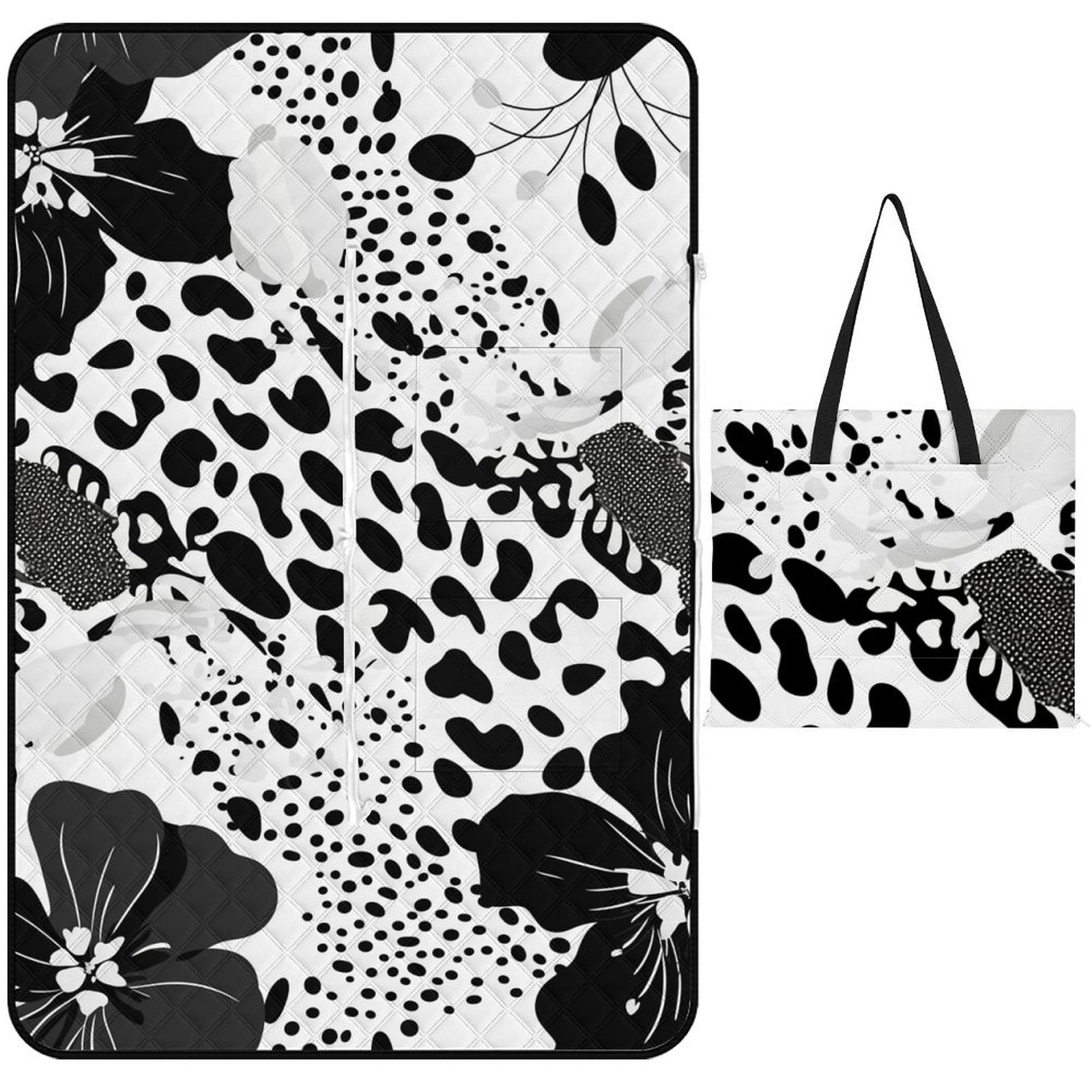 Leopard Print Waterproof Picnic Blanket with Foldable Zipper, Suitable ...