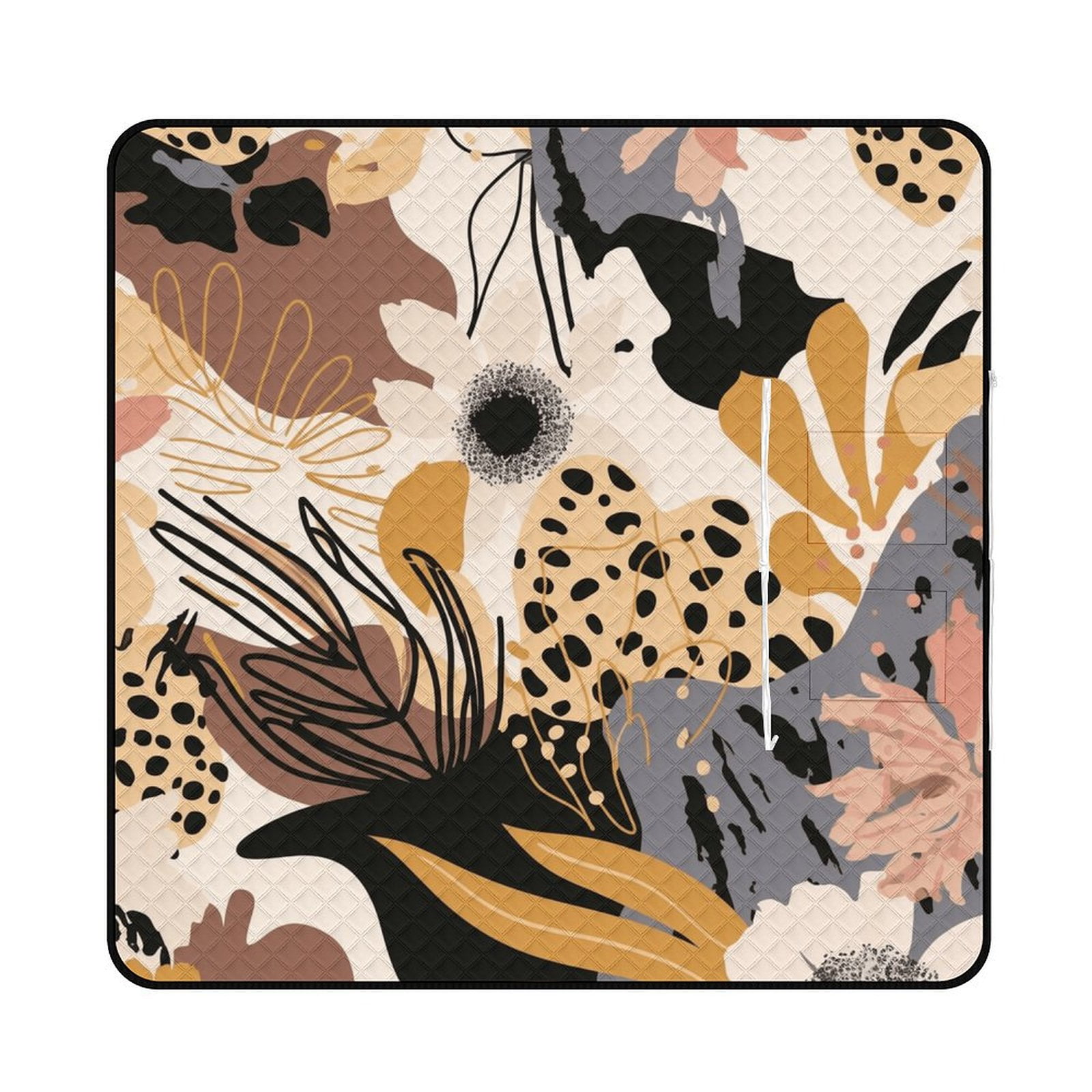 Leopard Print Waterproof Picnic Blanket with Foldable Zipper, Suitable ...