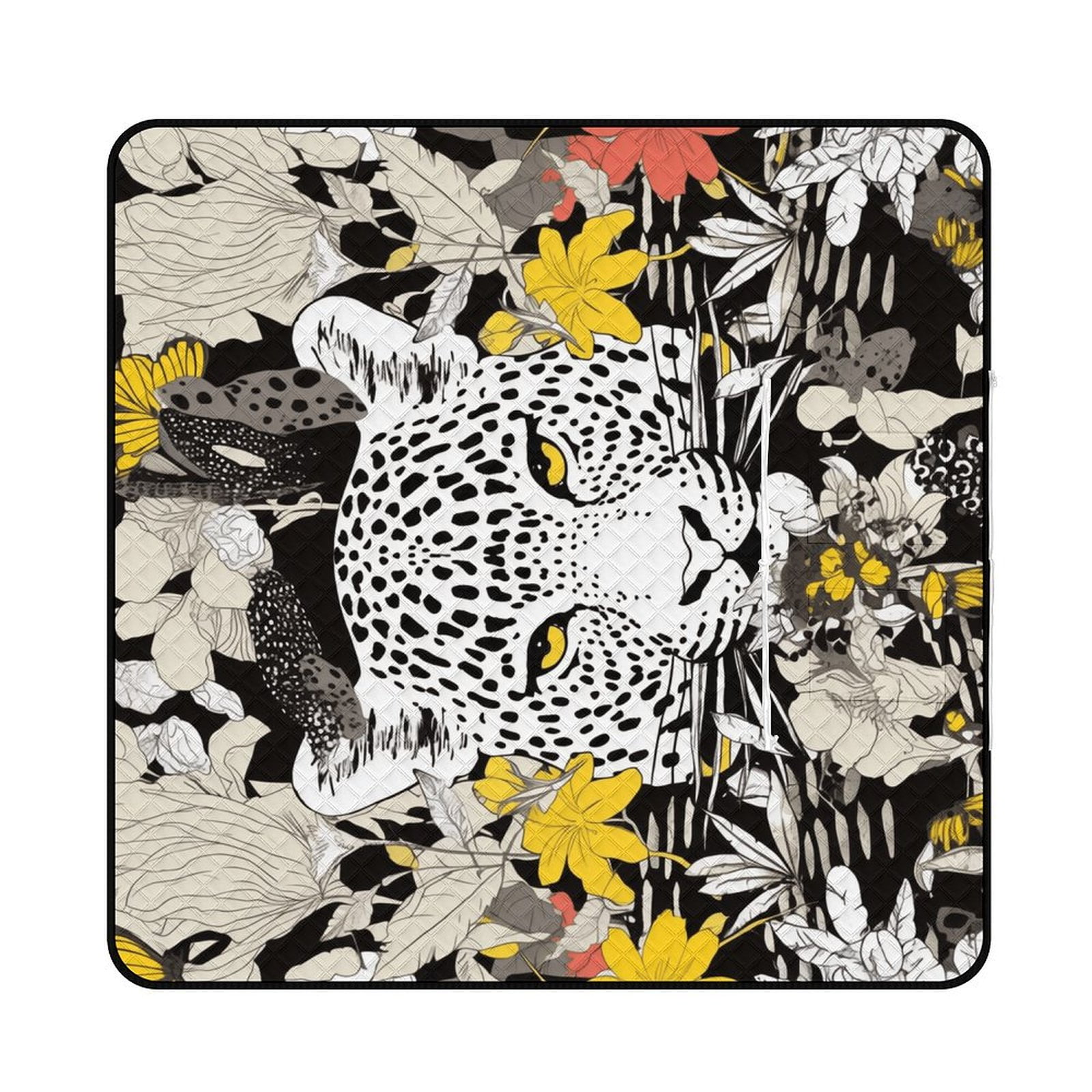 Leopard Print Waterproof Picnic Blanket with Foldable Zipper, Suitable ...