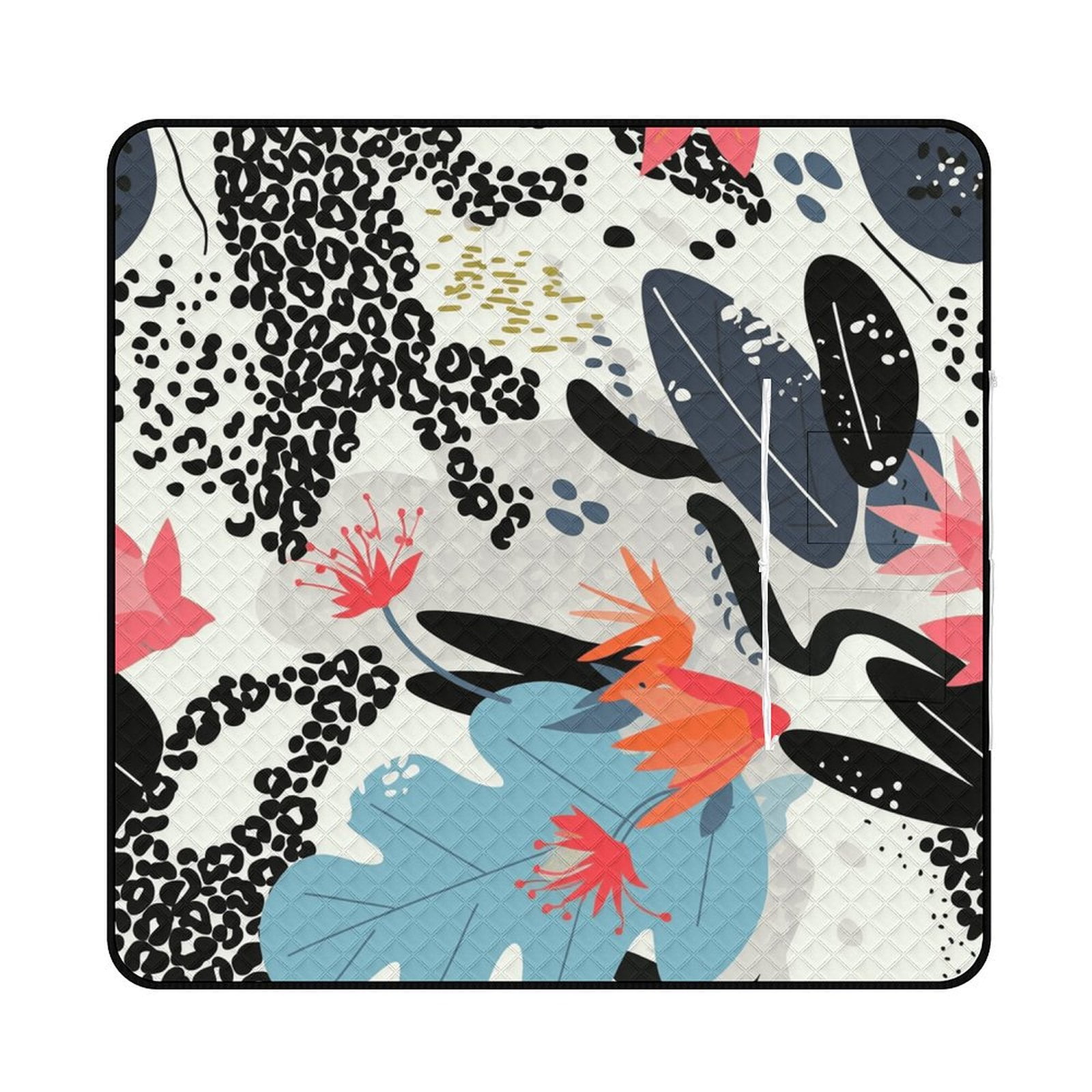 Leopard Print Waterproof Picnic Blanket with Foldable Zipper, Suitable ...