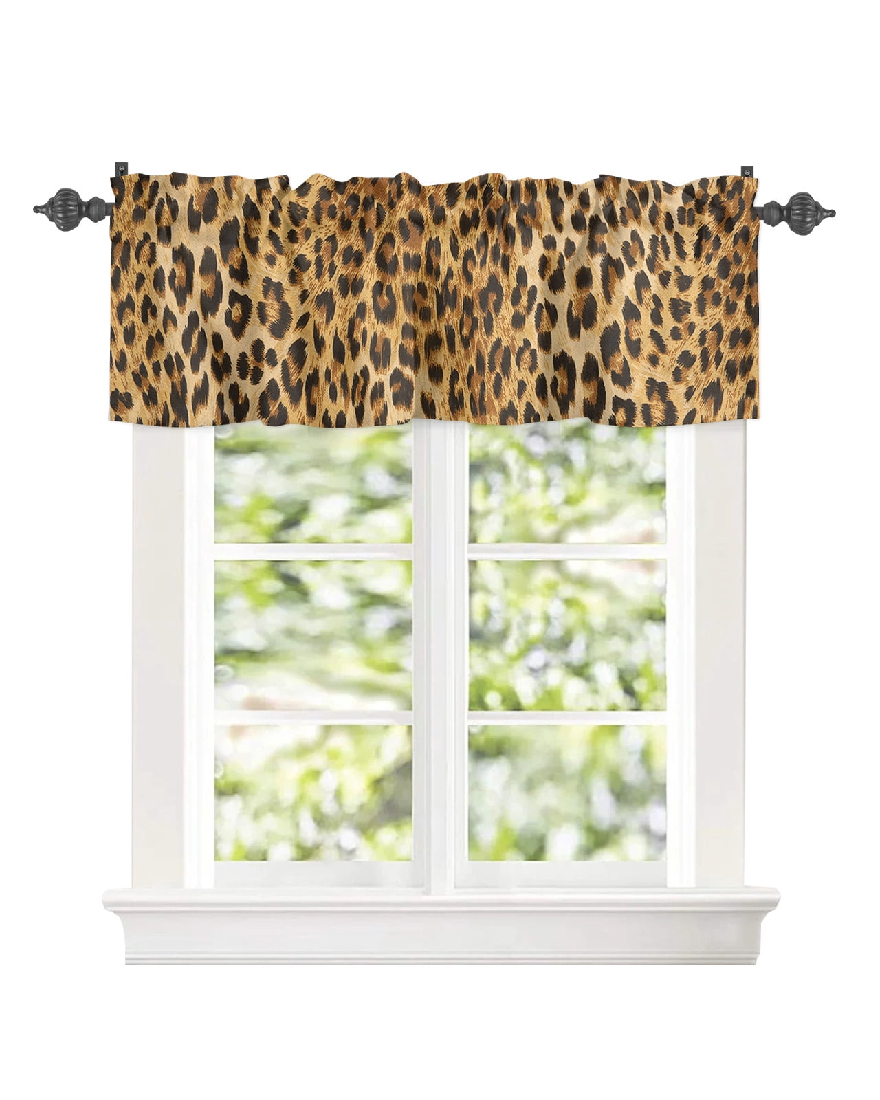 Leopard Print Wild Animal Skin Fur Window Treatment Panel for Living ...