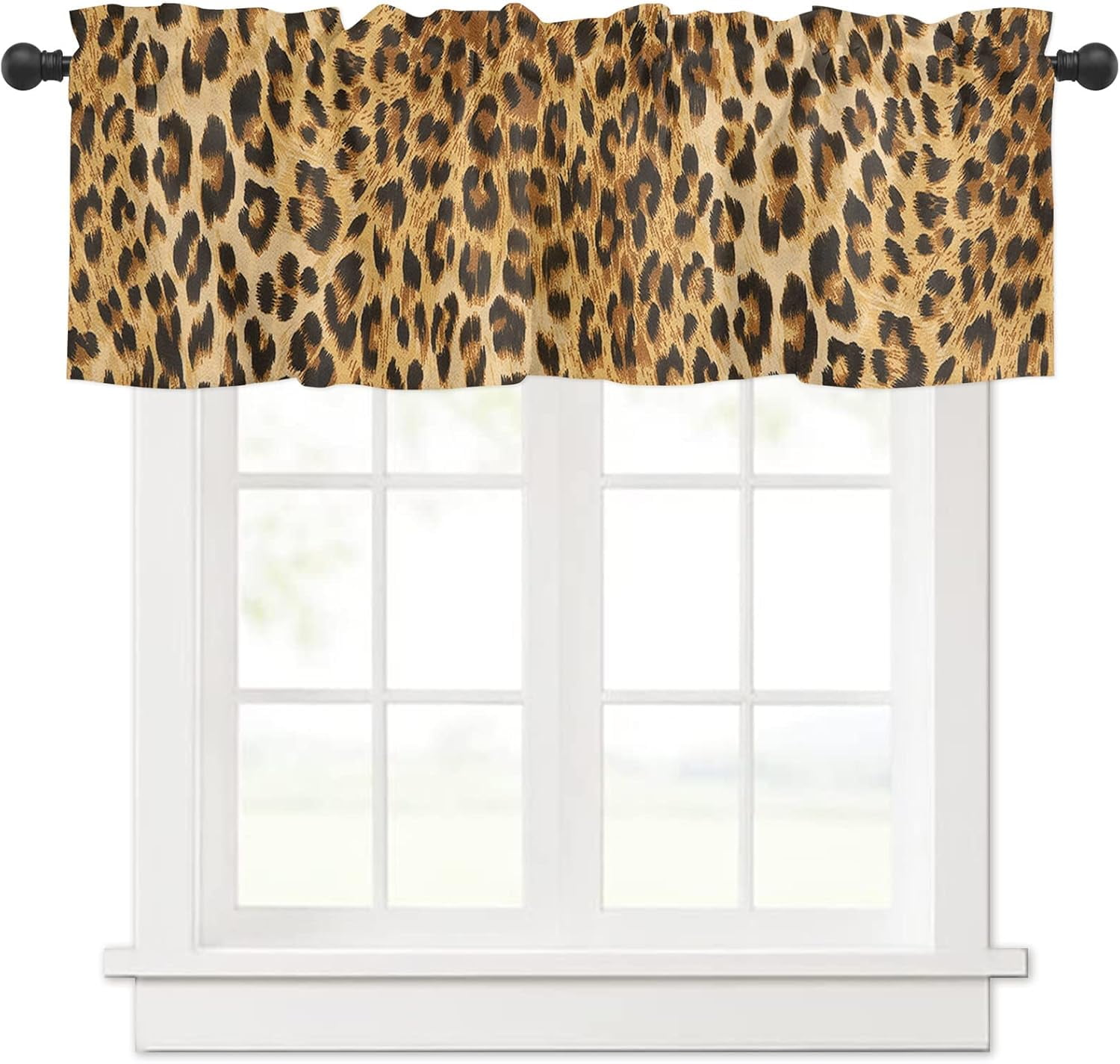 Leopard Print Window Valance Curtain Wild Animal Leopard Skin Pattern ...