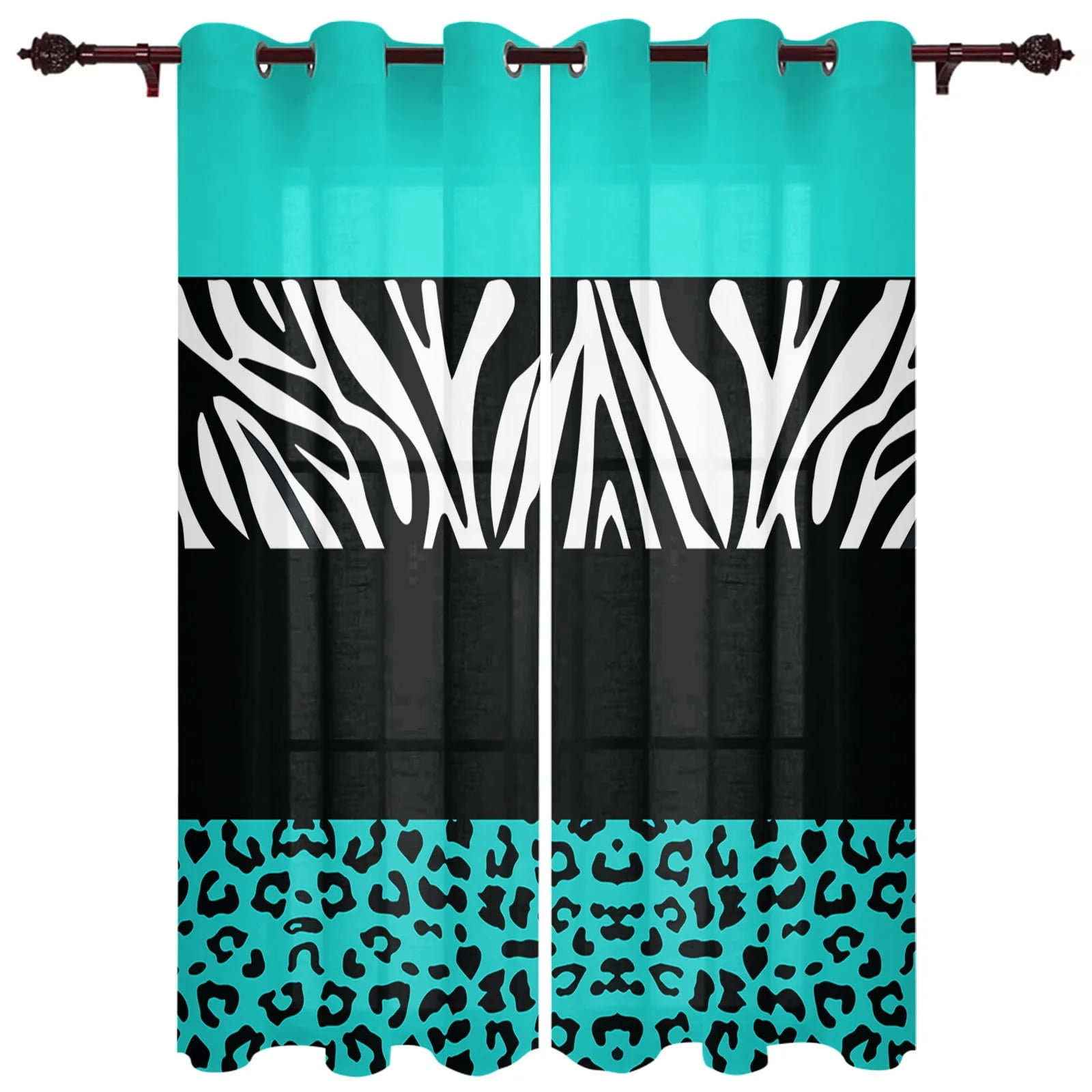 Leopard Print Zebra Texture Large Curtains For Living Dining Modern ...