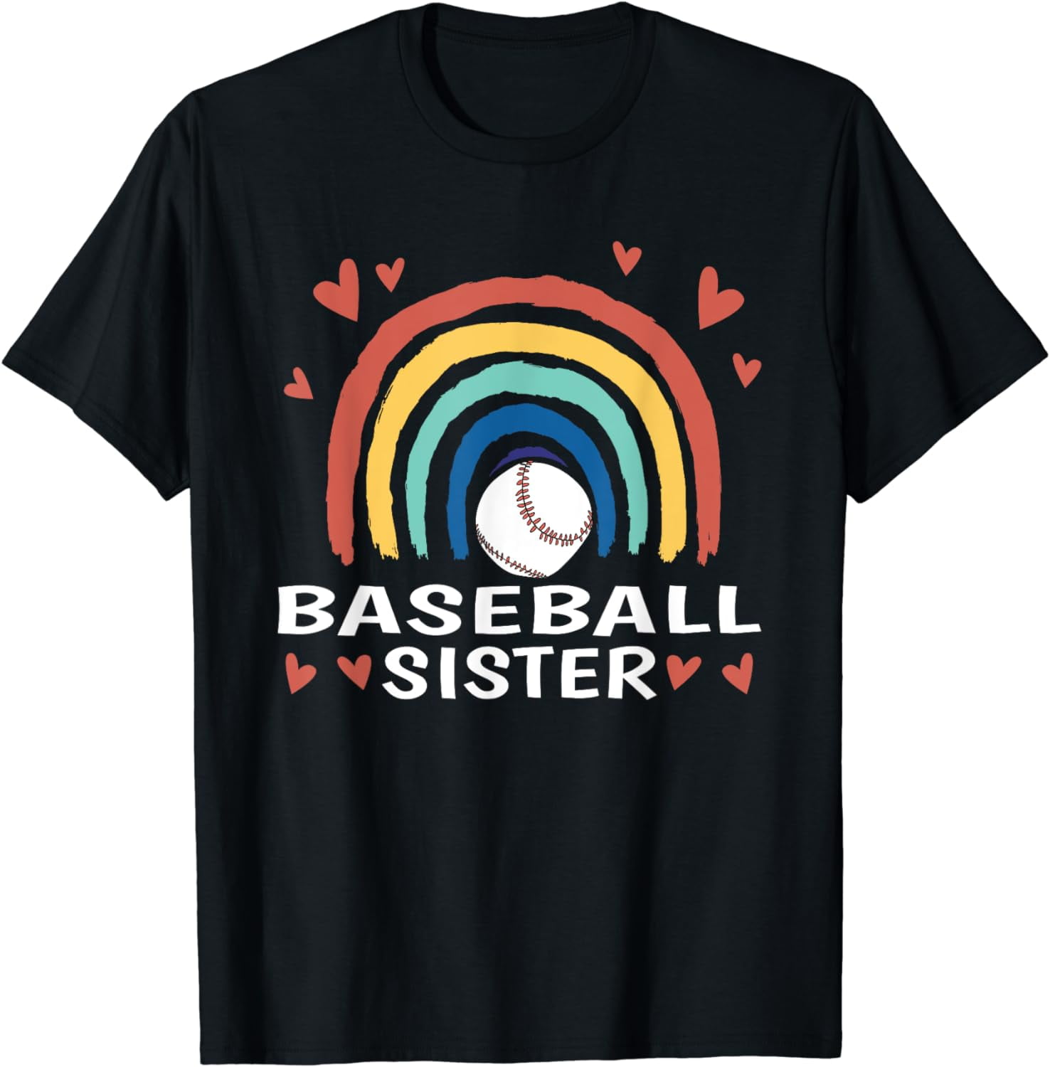 Leopard Rainbow Family Matching Baseball Sister T-Shirt - Walmart.com