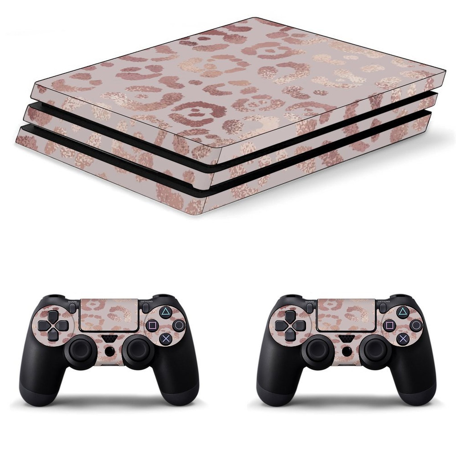 Leopard Rose Gold Texture PS4/PS4 Pro/PS4 Slim Skin Sticker For Console ...