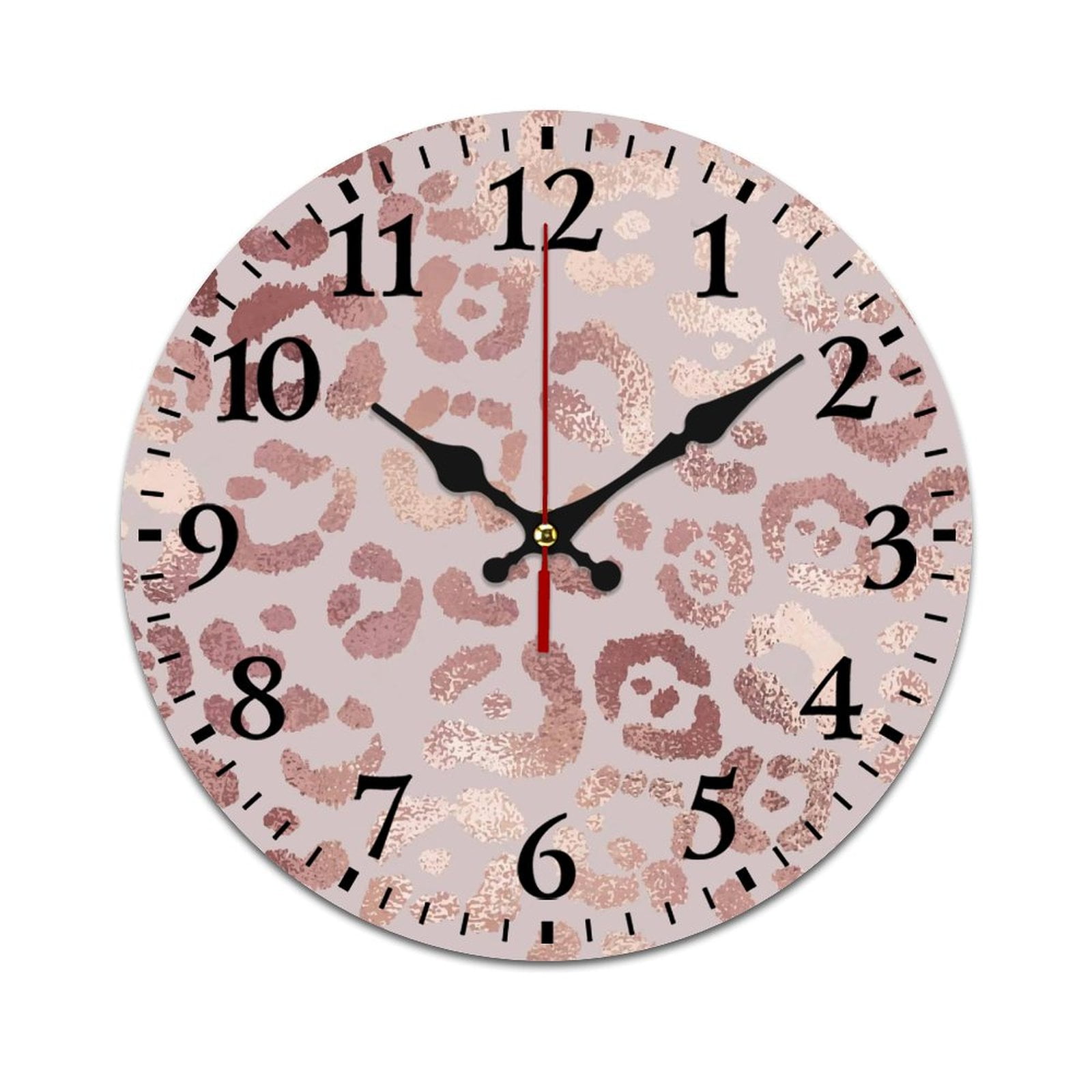Leopard Rose Gold Texture Wall Clock Modern Design Clocks Wall Hanging ...