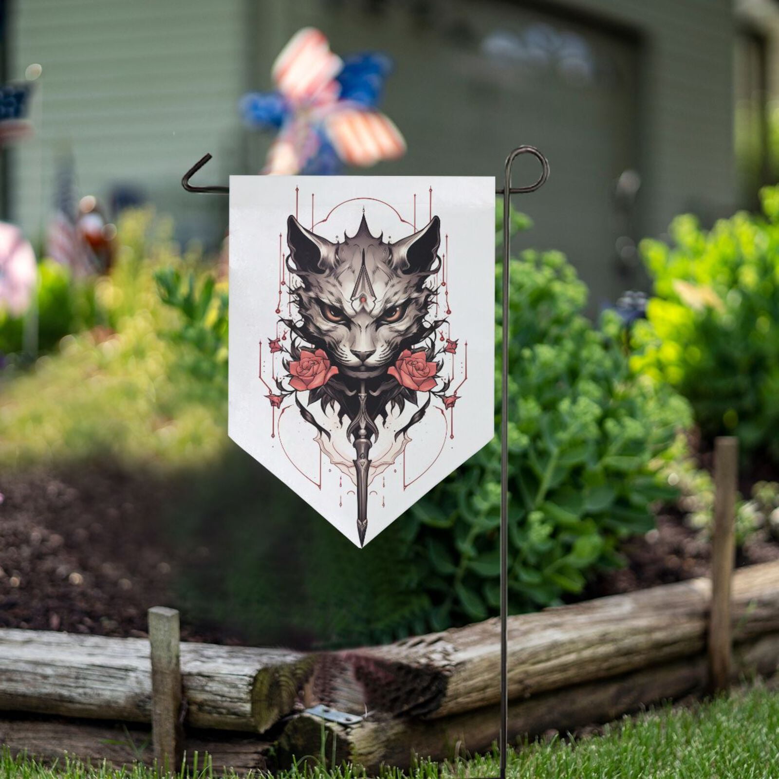 Leopard Roses Sword Garden Flag 18" x 12.5" Double Sided Yard Lawn ...