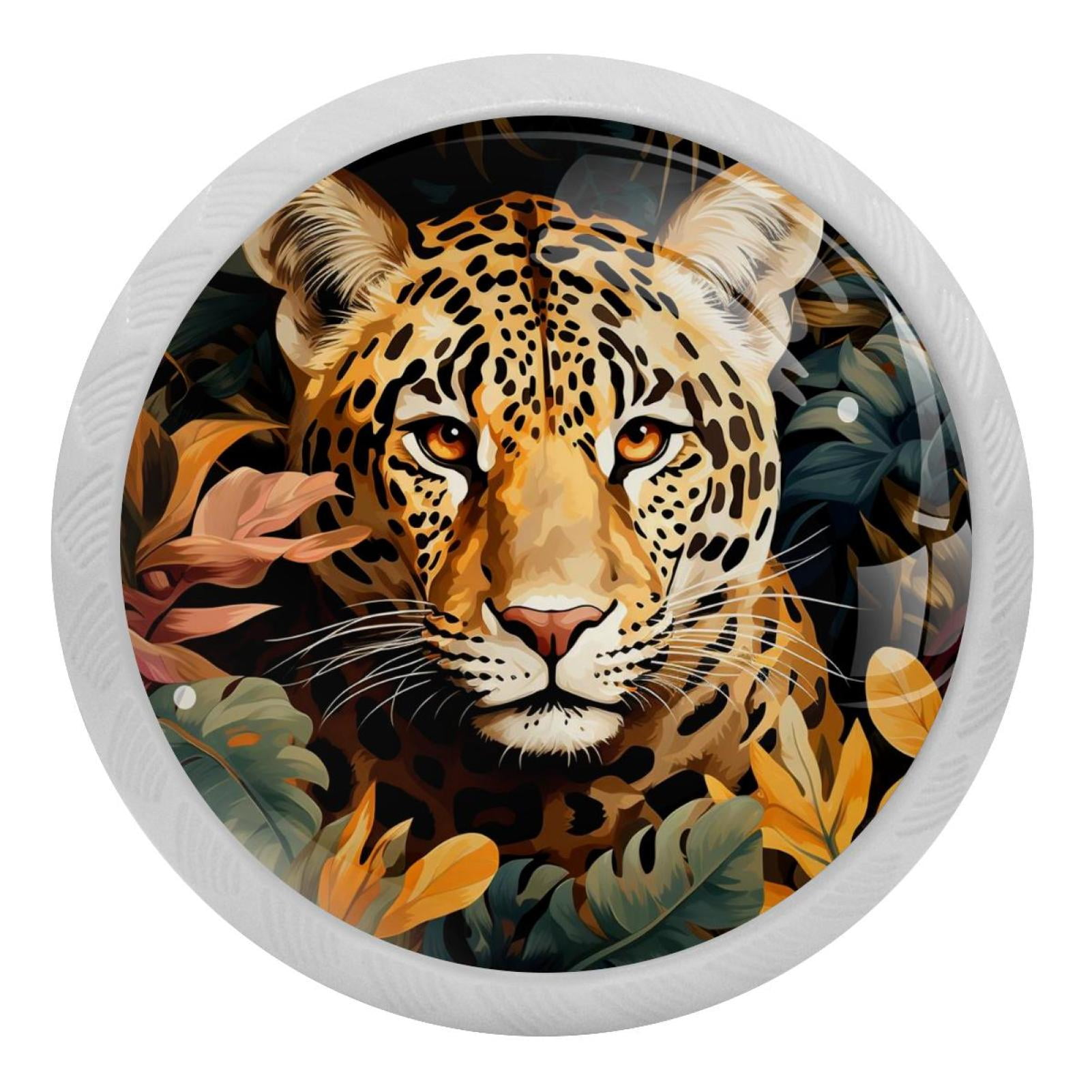 Leopard Round Glow-in-the-Dark Dresser Knobs: Fluorescent Drawer Pulls ...