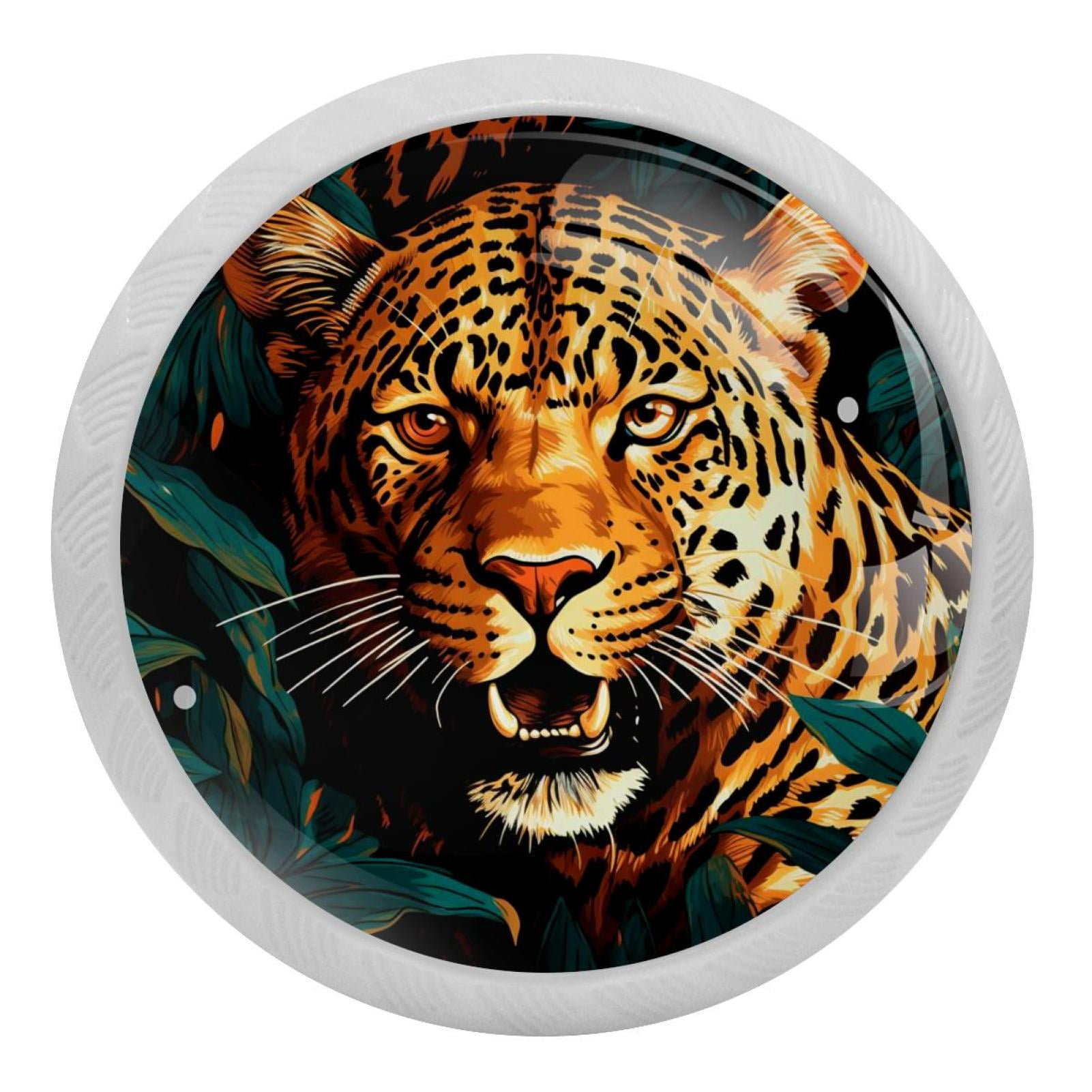 Leopard Round Glow-in-the-Dark Dresser Knobs: Fluorescent Drawer Pulls ...