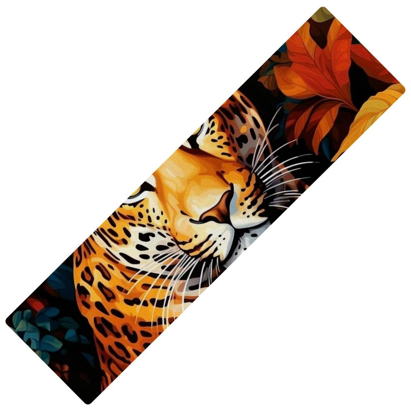 Leopard Rubber Mat Kitchen Rug: Rectangular 15.7"x59" Washable ...