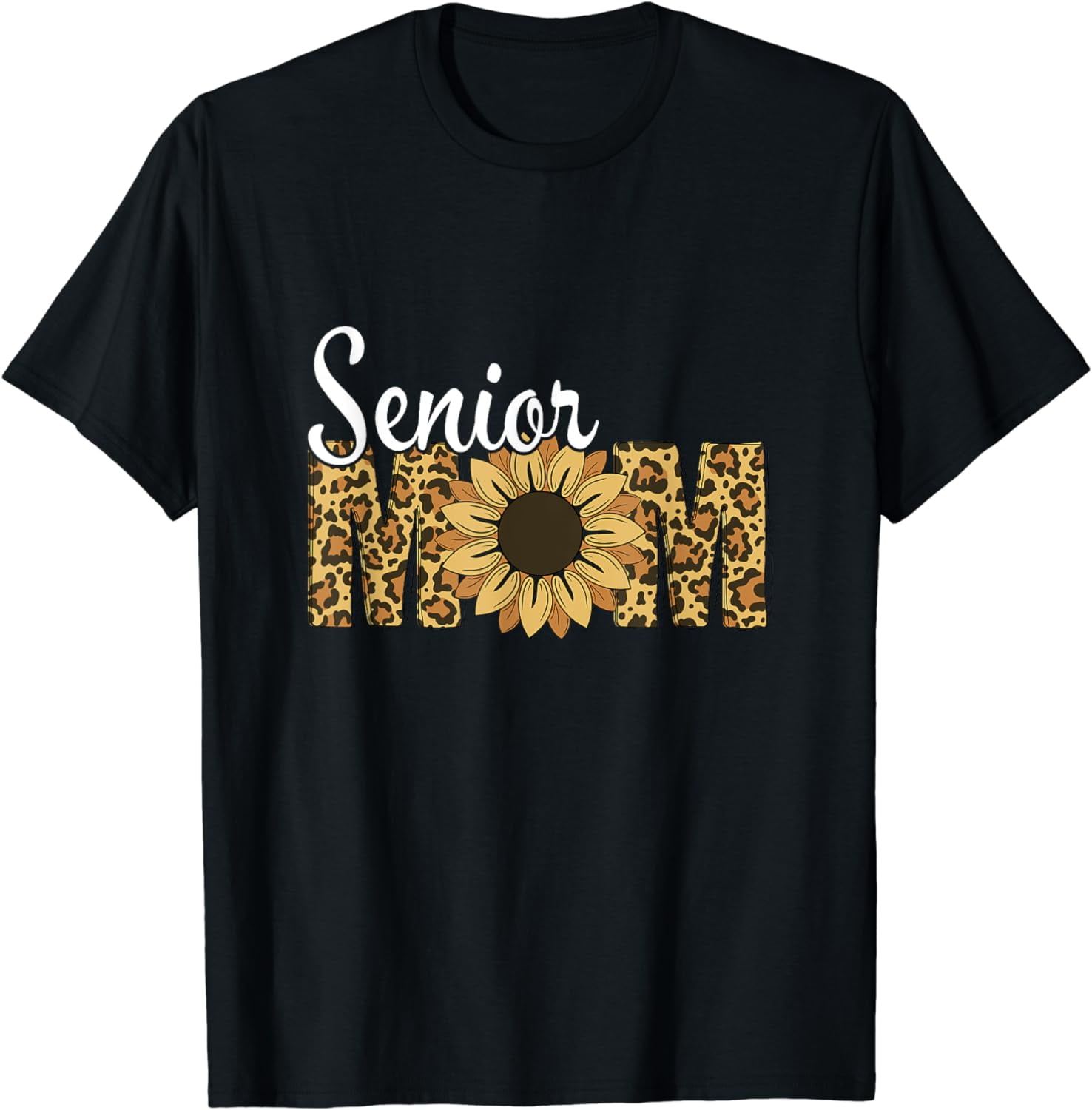 Leopard Senior Mom Class Of 2024 Sunflowers Mom Graduation Cotton T ...