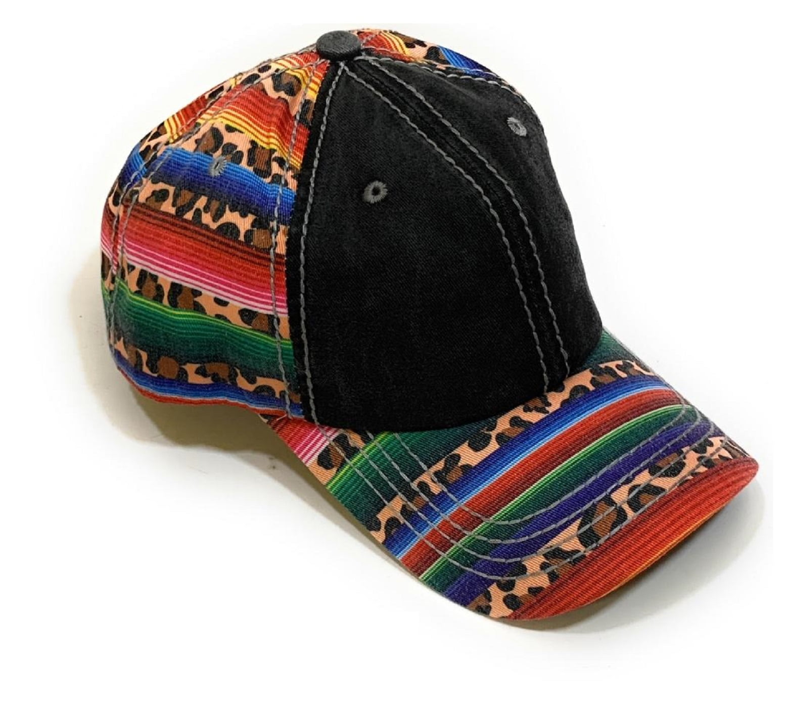 Leopard Serape Baseball Cap Cheetah Aztec Womens Ladies Hat Black ...