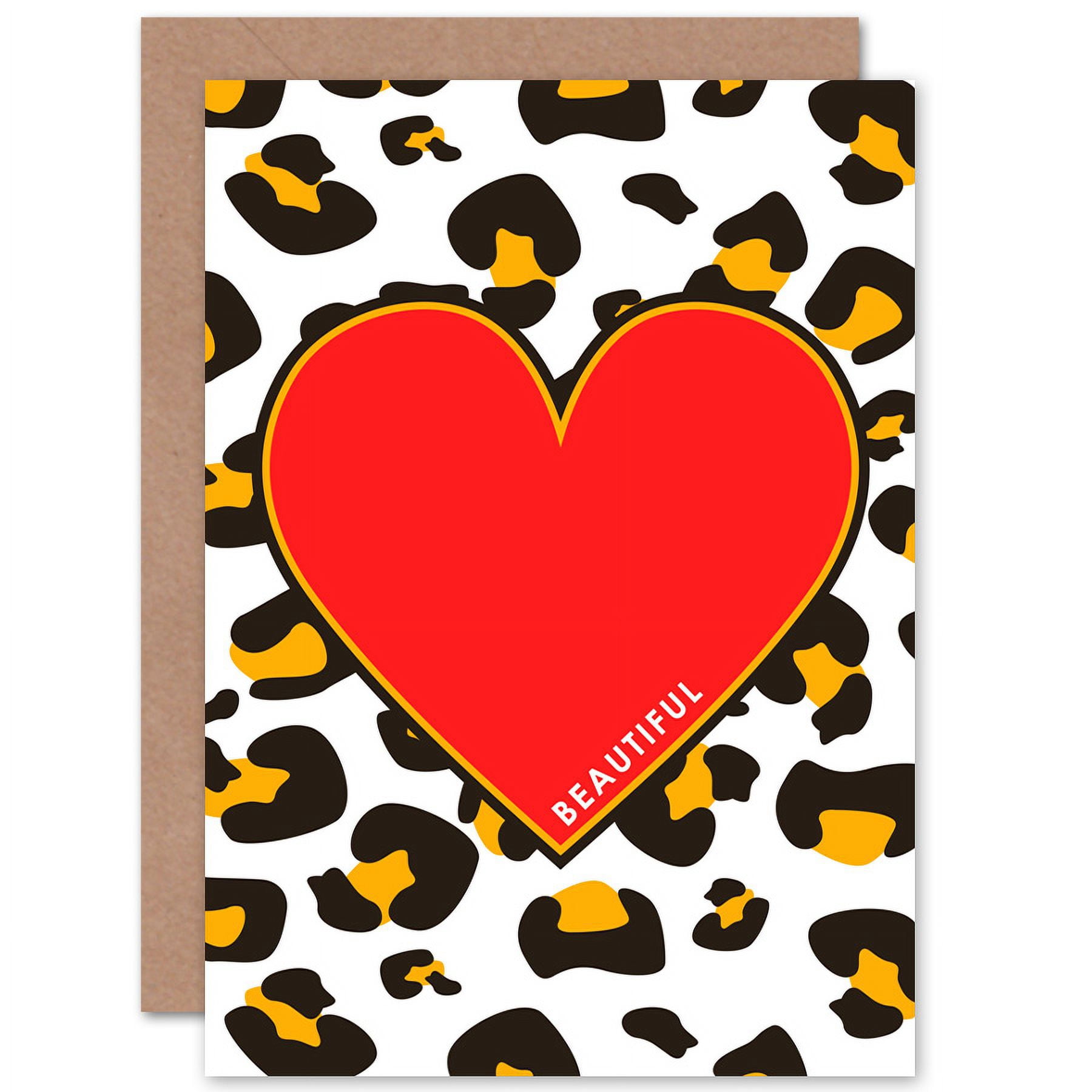 Leopard Shapes Beautiful Greetings Card Plus Envelope Blank inside ...