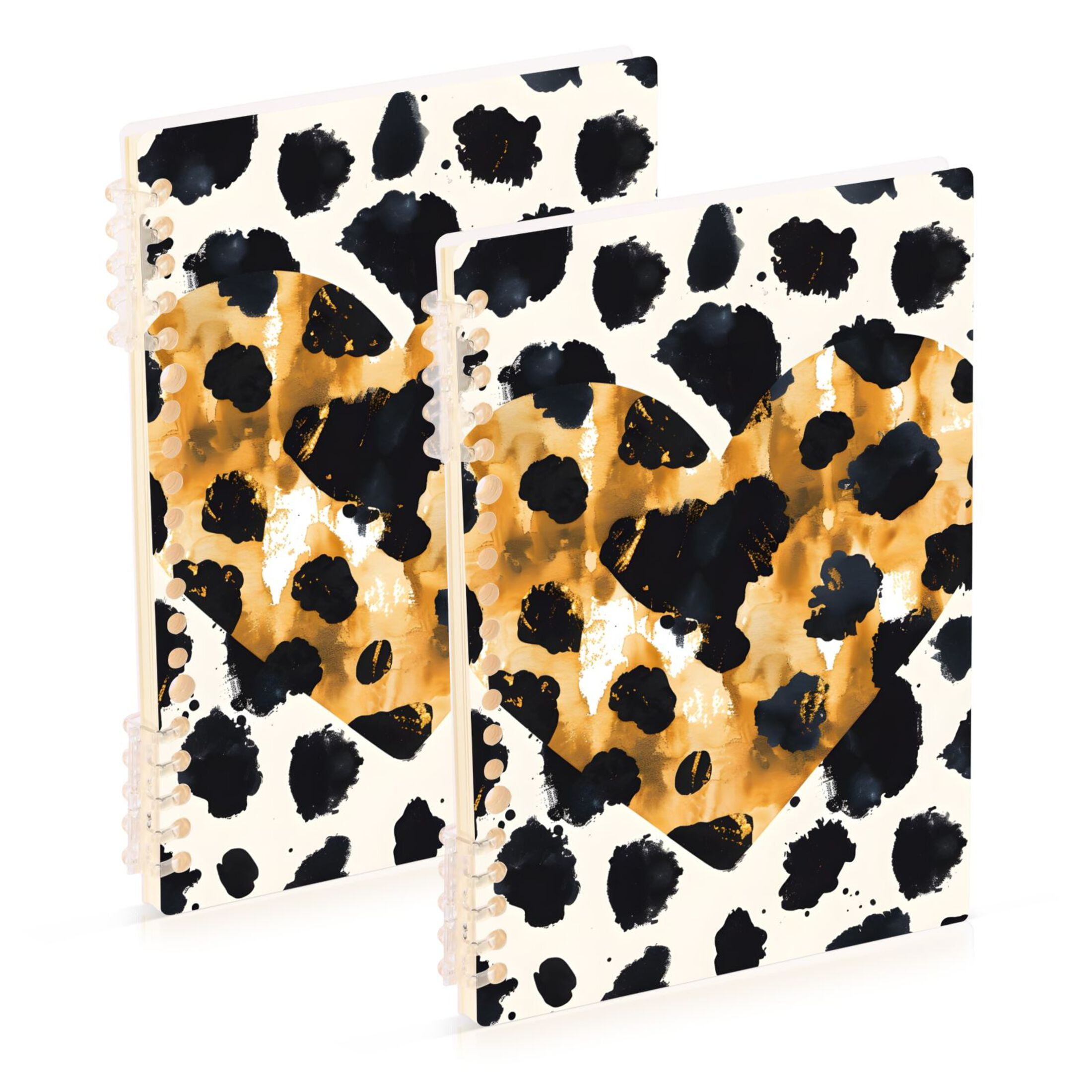 Leopard Skin Heart Ring Binder Notebook Journey Note Diary College ...