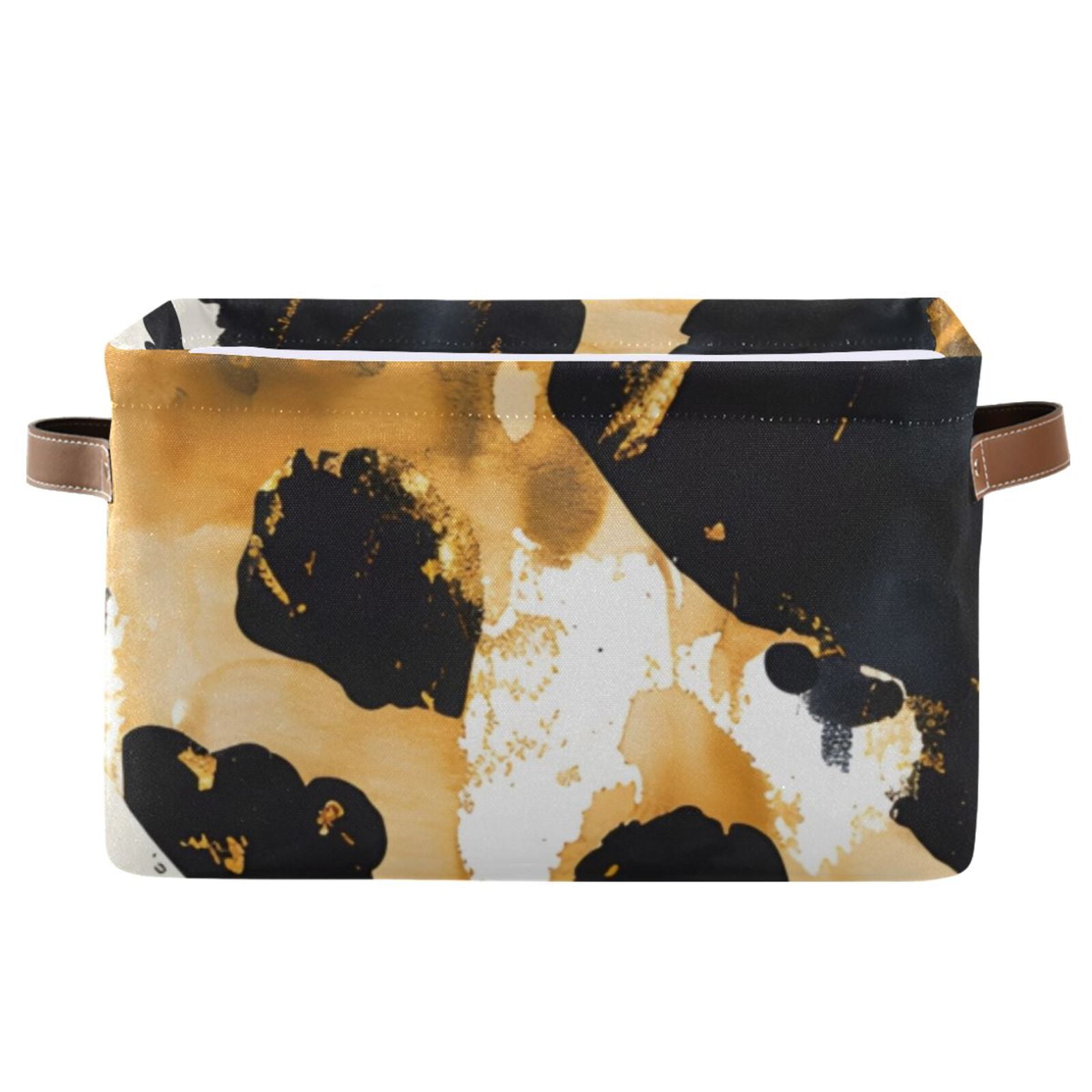 Leopard Skin Heart Storage Bins Baskets With Handles Storage Box ...