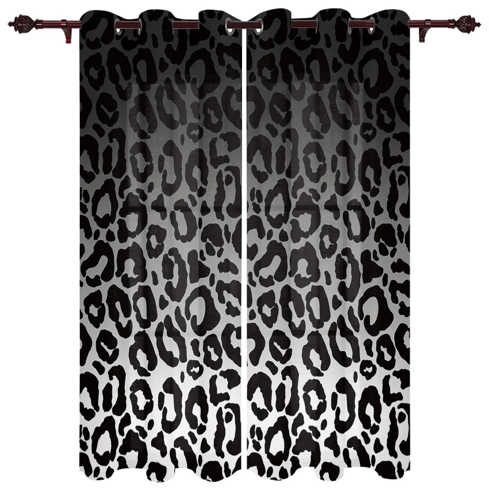 Leopard Skin Texture Gradient Modern Window Curtains for Living Room ...