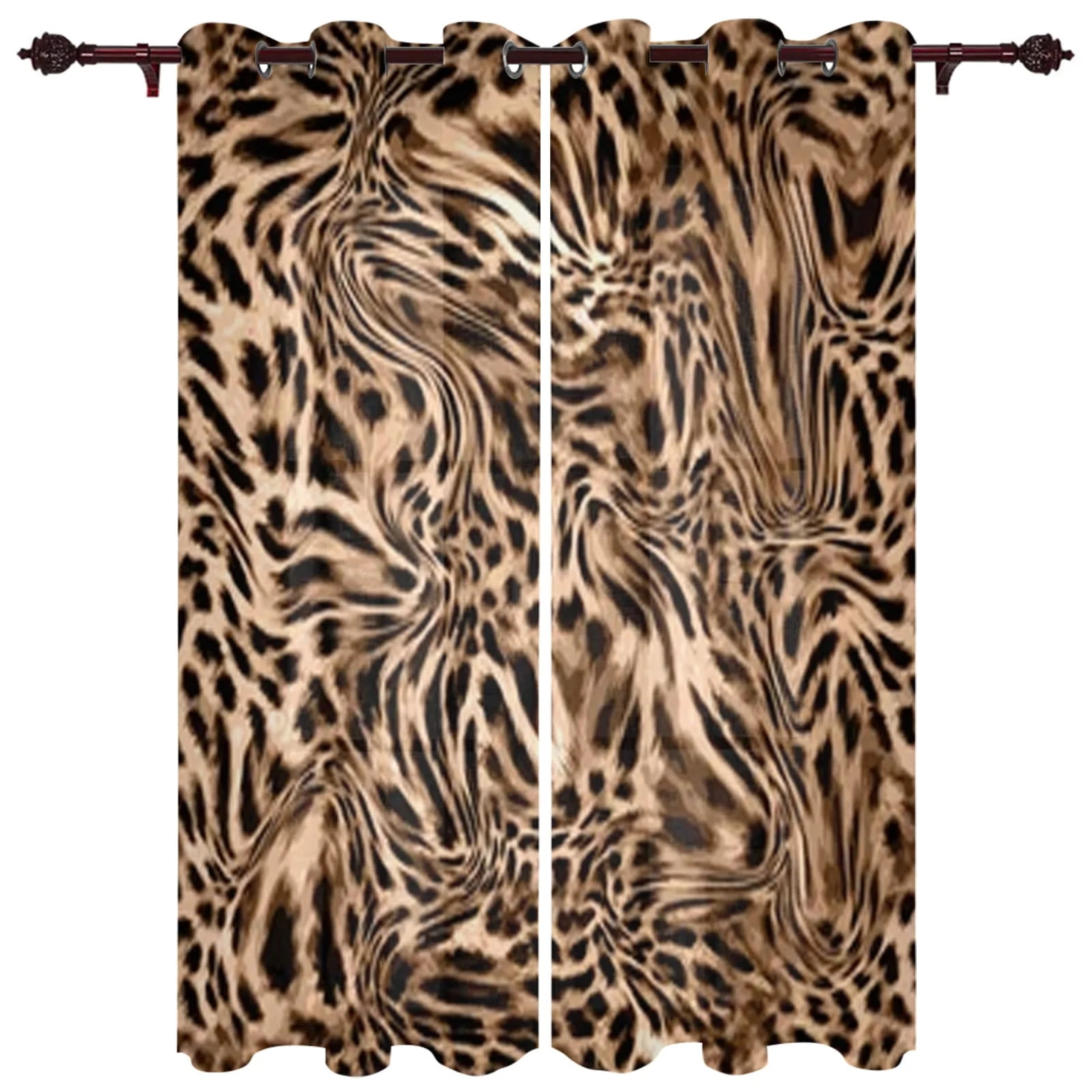 Leopard Skin Texture Pattern Window Curtains For Living Room Bedroom ...
