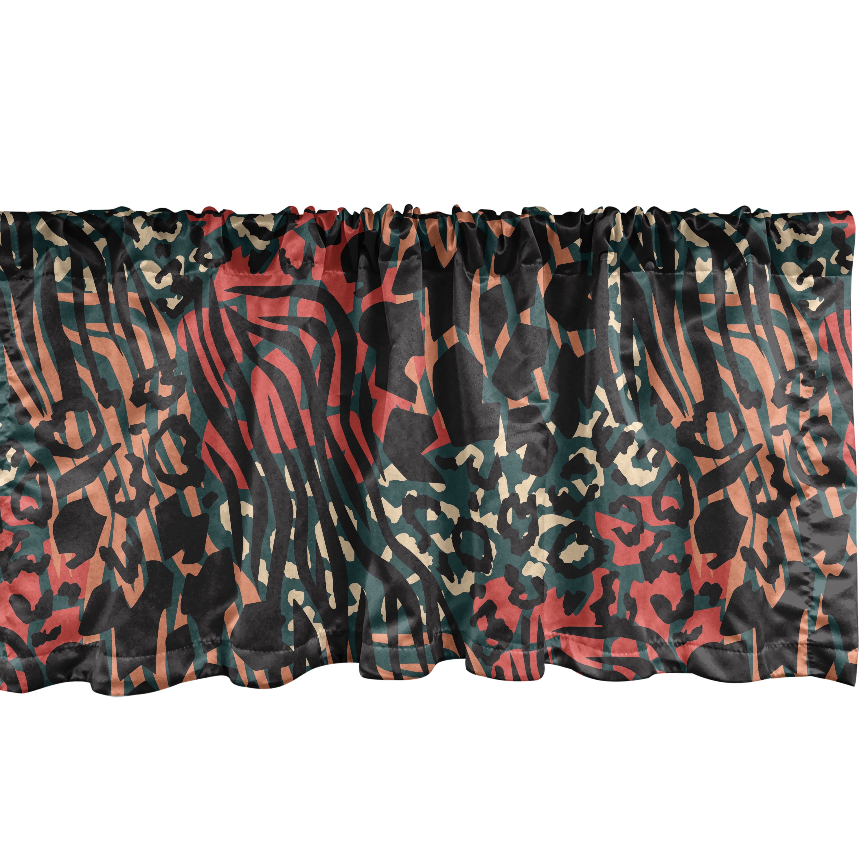 Leopard Skin Window Valance, Tropical Inspirations Tiger Pattern ...