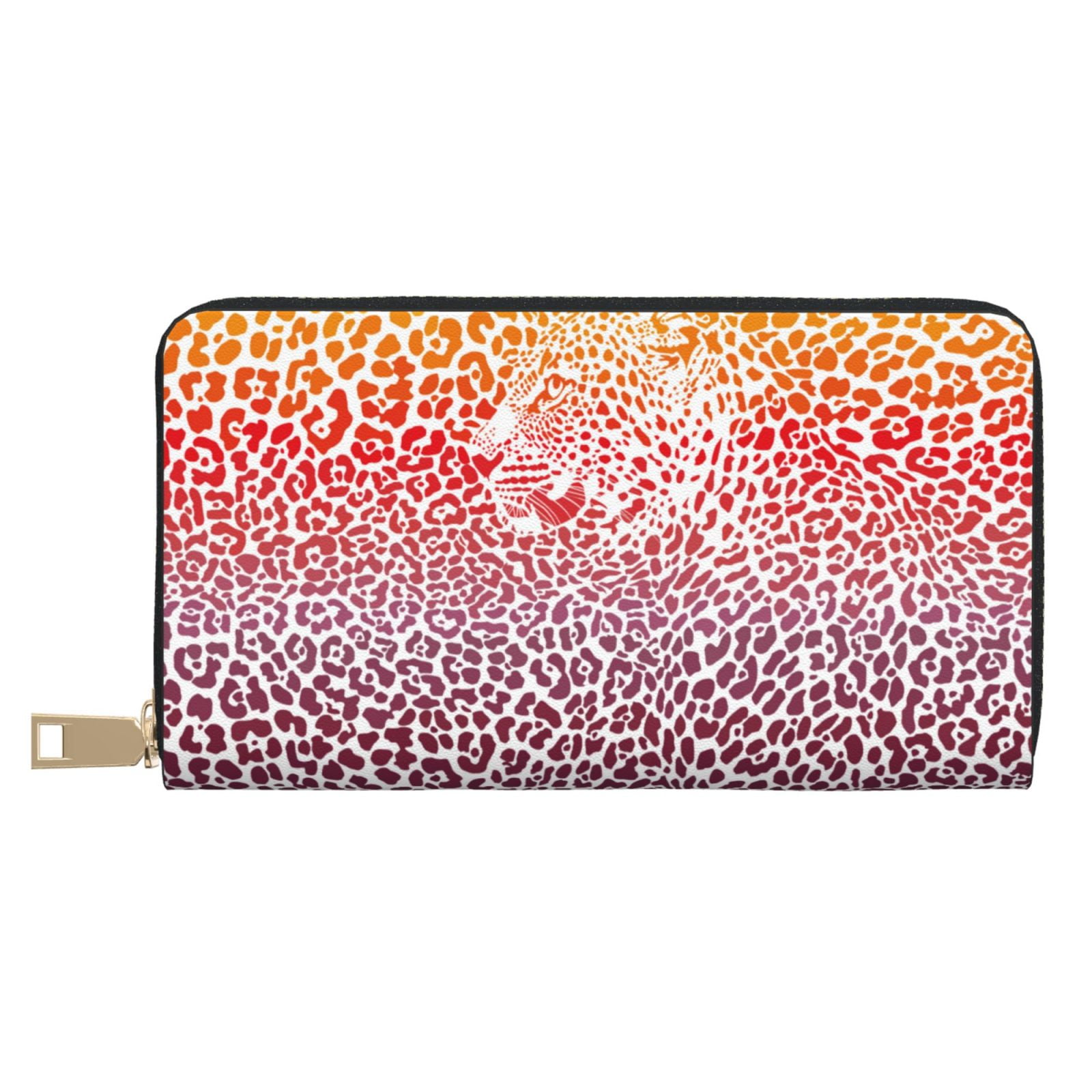 Leopard Skins And Heads Wallet Women, Leather Bifold Multi Card Wallet ...