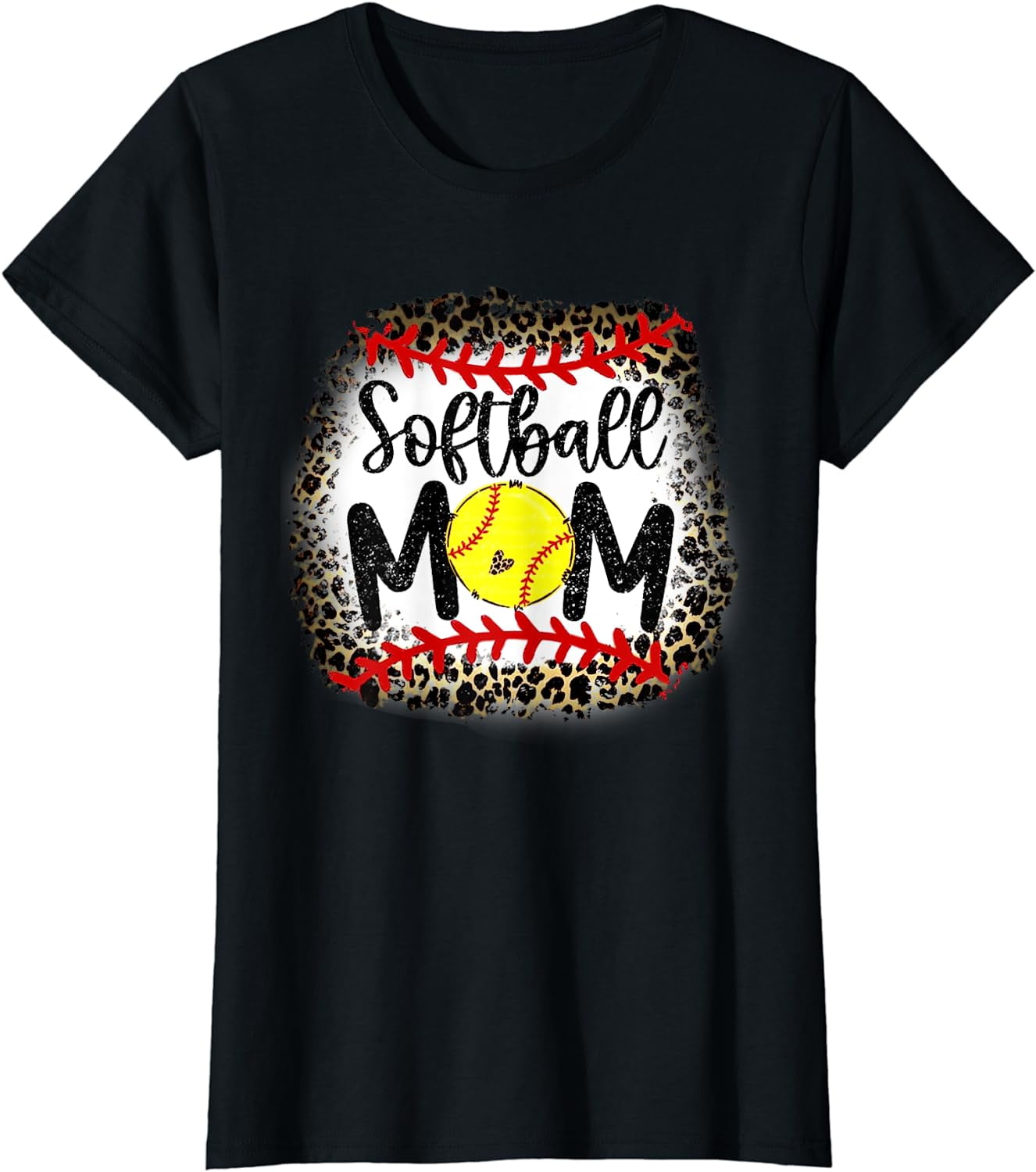Leopard Softball Mom Shirt Softball Mom T-Shirt - Walmart.com