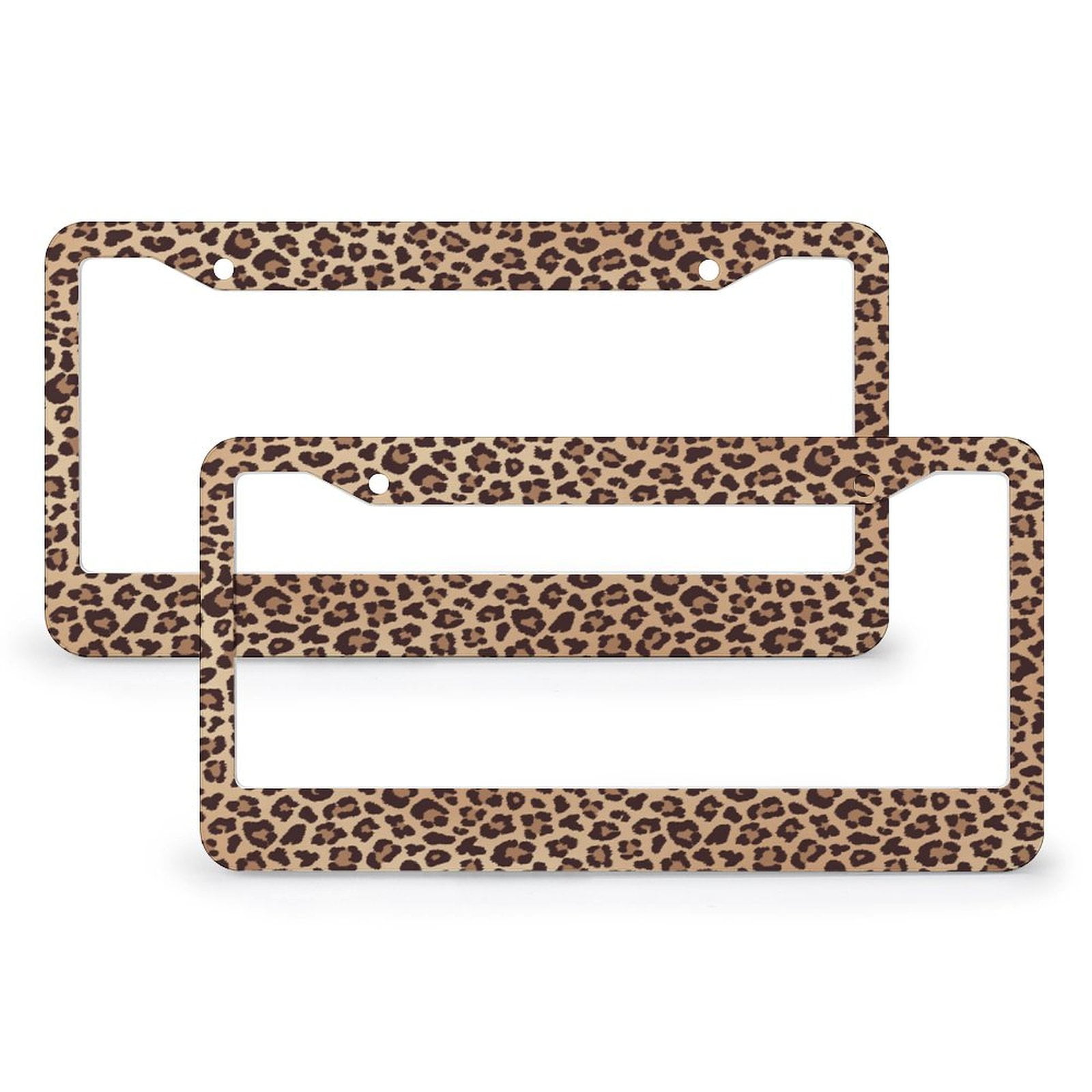 Leopard Spotted Fur Texture License Plate Frame Holder - 2 Pack ...
