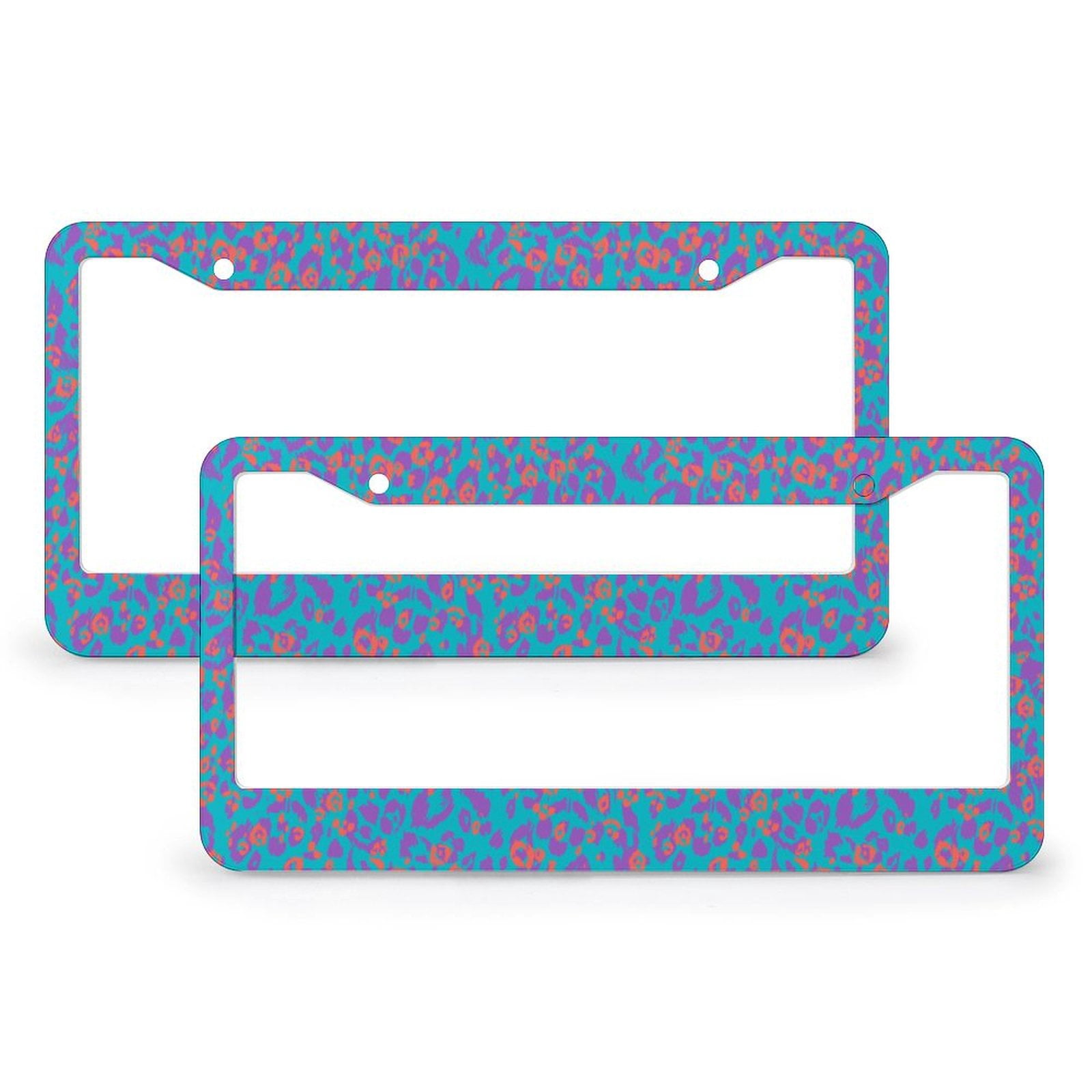 Leopard Spotted Pattern License Plate Frame - 2 Pack Aluminum License ...