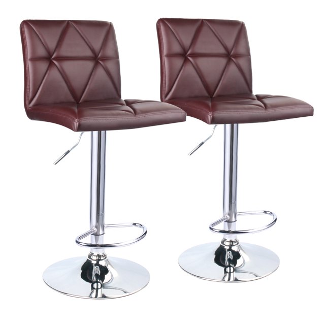 Leopard Square Back Diagonal Line Adjustable Spin Counter Bar Stool,Set ...