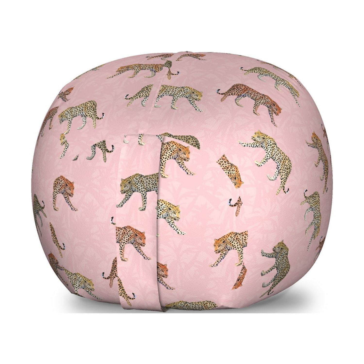 Leopard Storage Toy Bag Chair, Fierce Creature Silhouettes on Pink ...