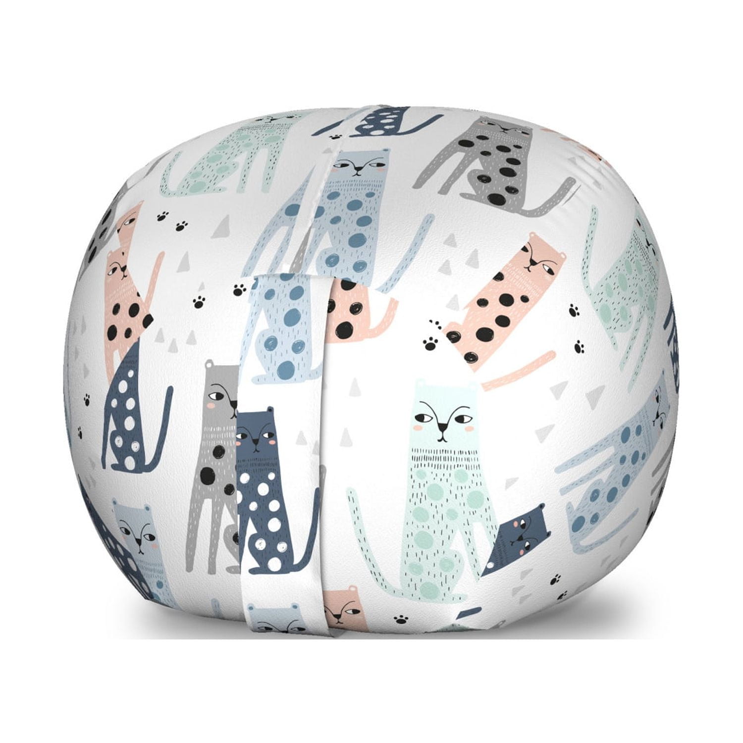Leopard Storage Toy Bag Chair, Irregular Cat Drawings with Strokes and ...