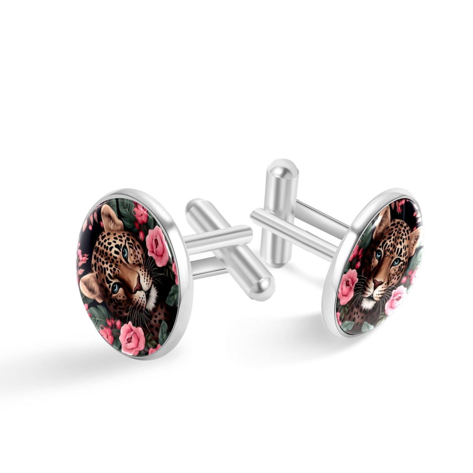 Leopard Stylish Mens Cufflink Set for Formal Attire, Made of Stainless ...