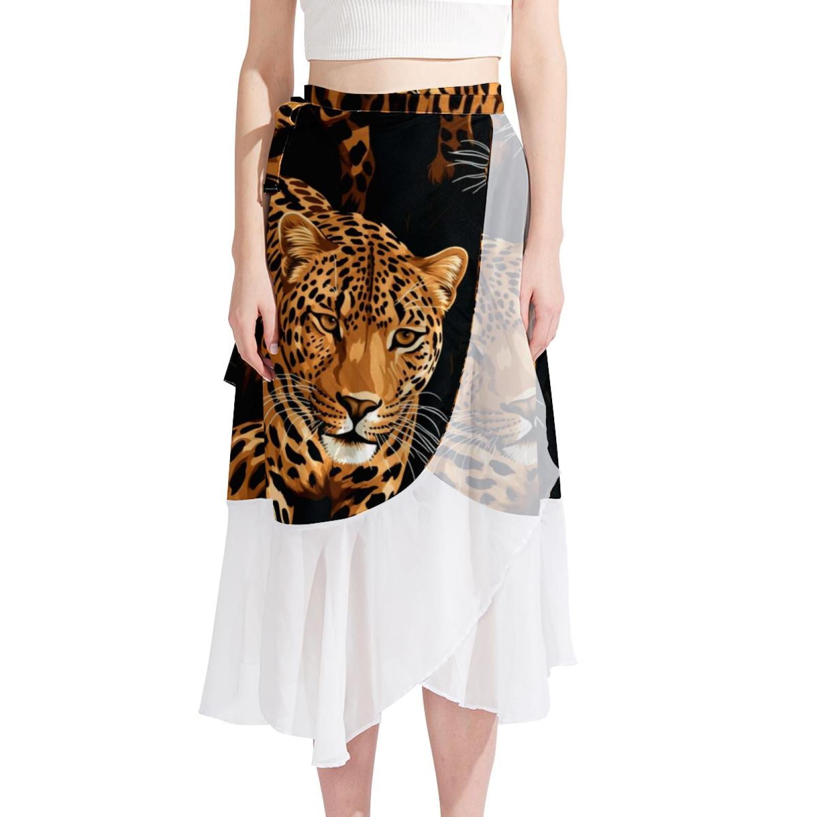 Leopard Summer Chiffon Beach Skirts for Women - for the Beach - Walmart.com