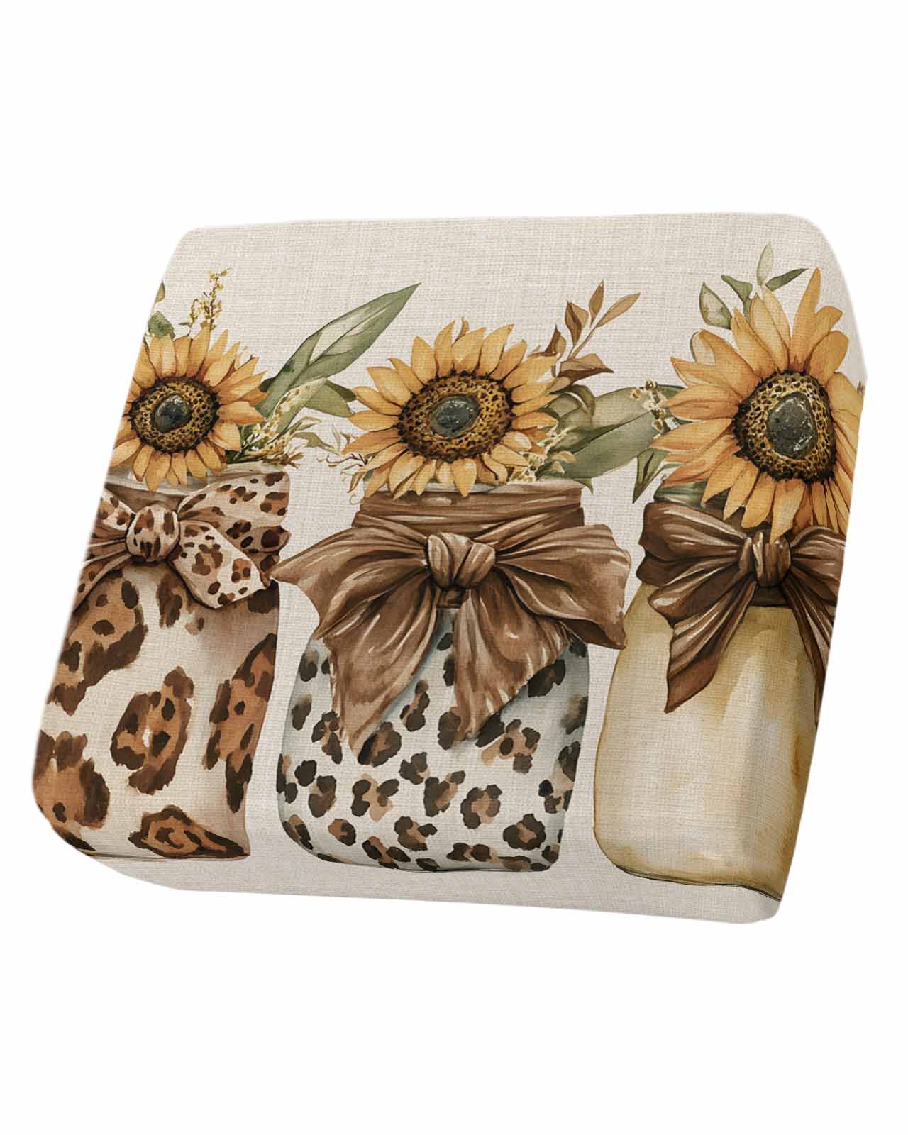Leopard Sunflower Glass Bottle Sofa Couch Cushion Covers Washable ...
