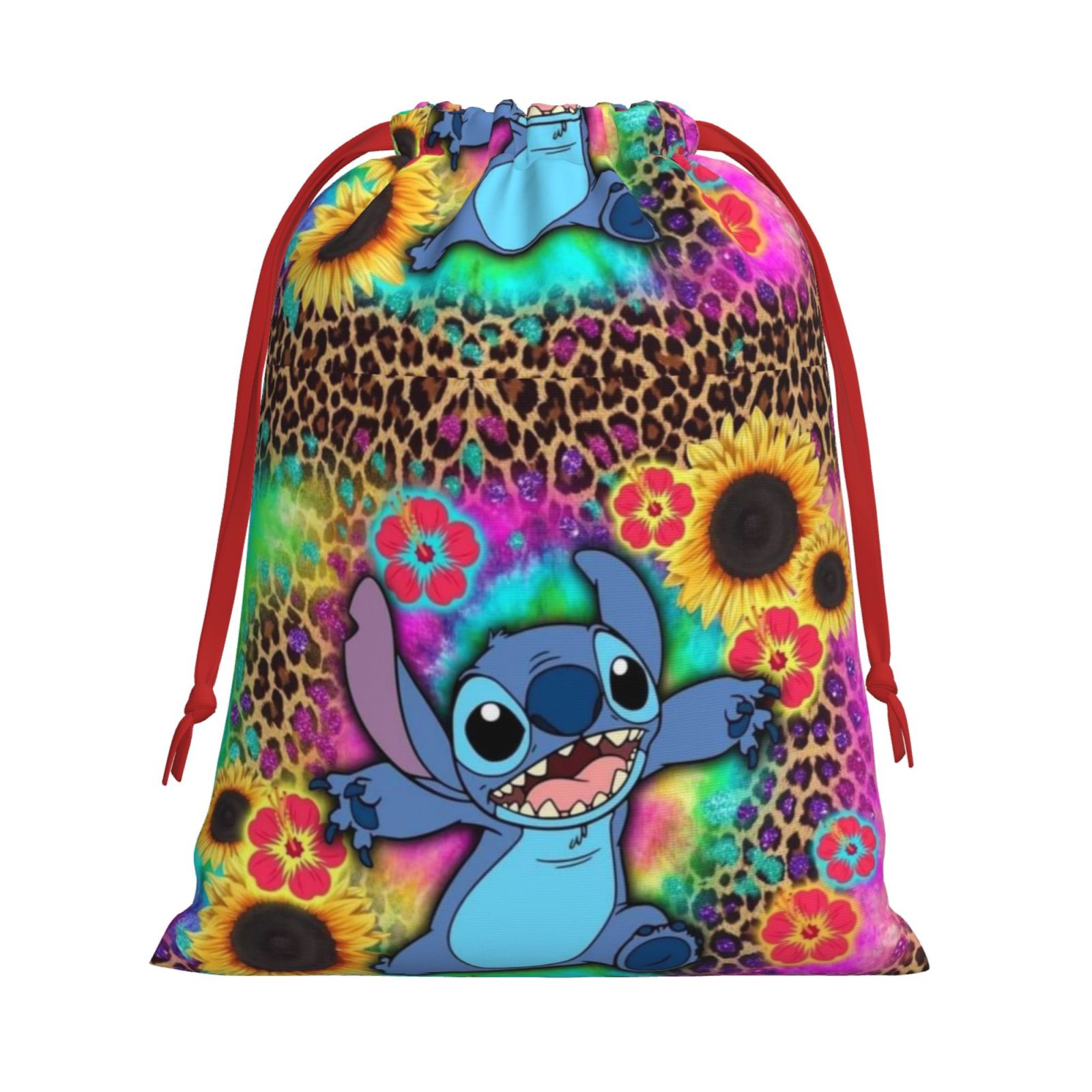 Leopard Sunflower Stitch Drawstring Bag For Kids Adults Gifts ...