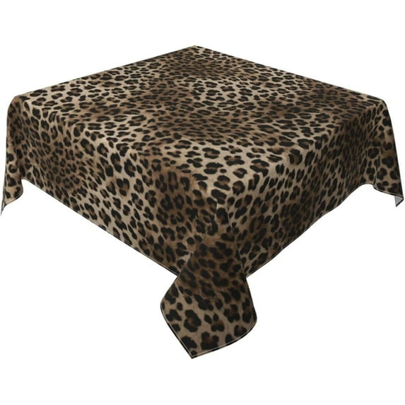Leopard Tablecloth 60 x 60 Inch Square, Brown Cheetah Leopard Print ...