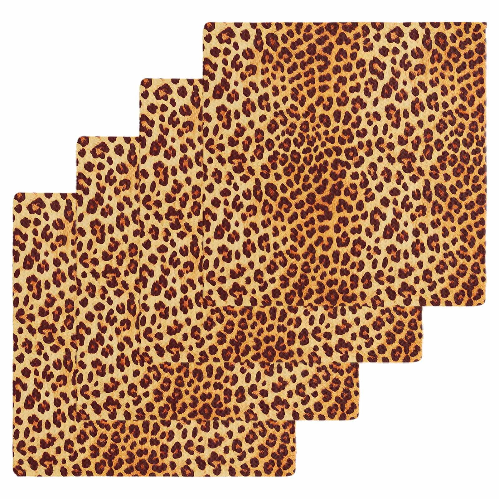 Leopard Texture Print Kitchen Dish Towels for Drying Dishes Set of 4 ...