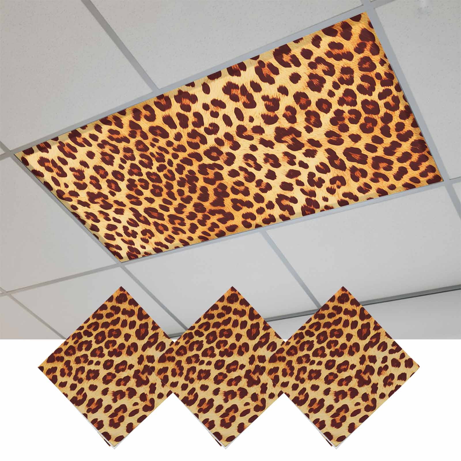Leopard Texture Print Magnetic Fluorescent Light Covers for Ceiling ...