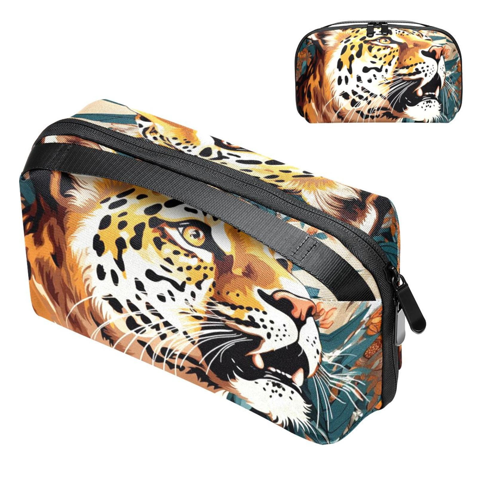 Leopard Travel Case Charger Pouch Hard Drive Bag Cable Organizer Desk ...