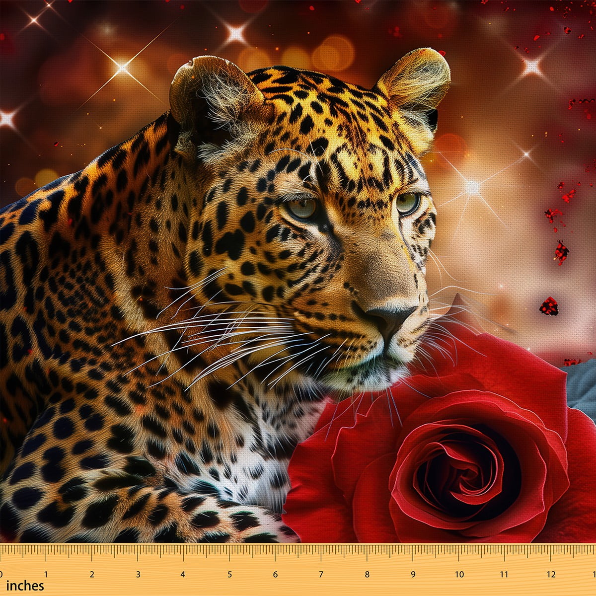 Leopard Upholstery Fabric,African Fabric By The Yard,Romantic Red Rose ...
