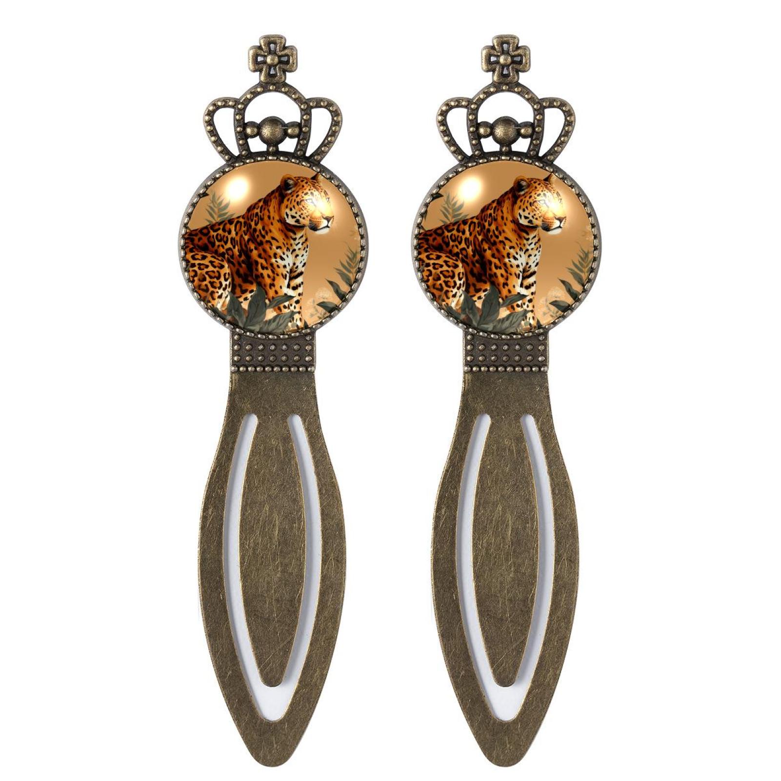 Leopard Vintage Copper Crown-Shaped Bookmarks: Stainless Steel Book ...