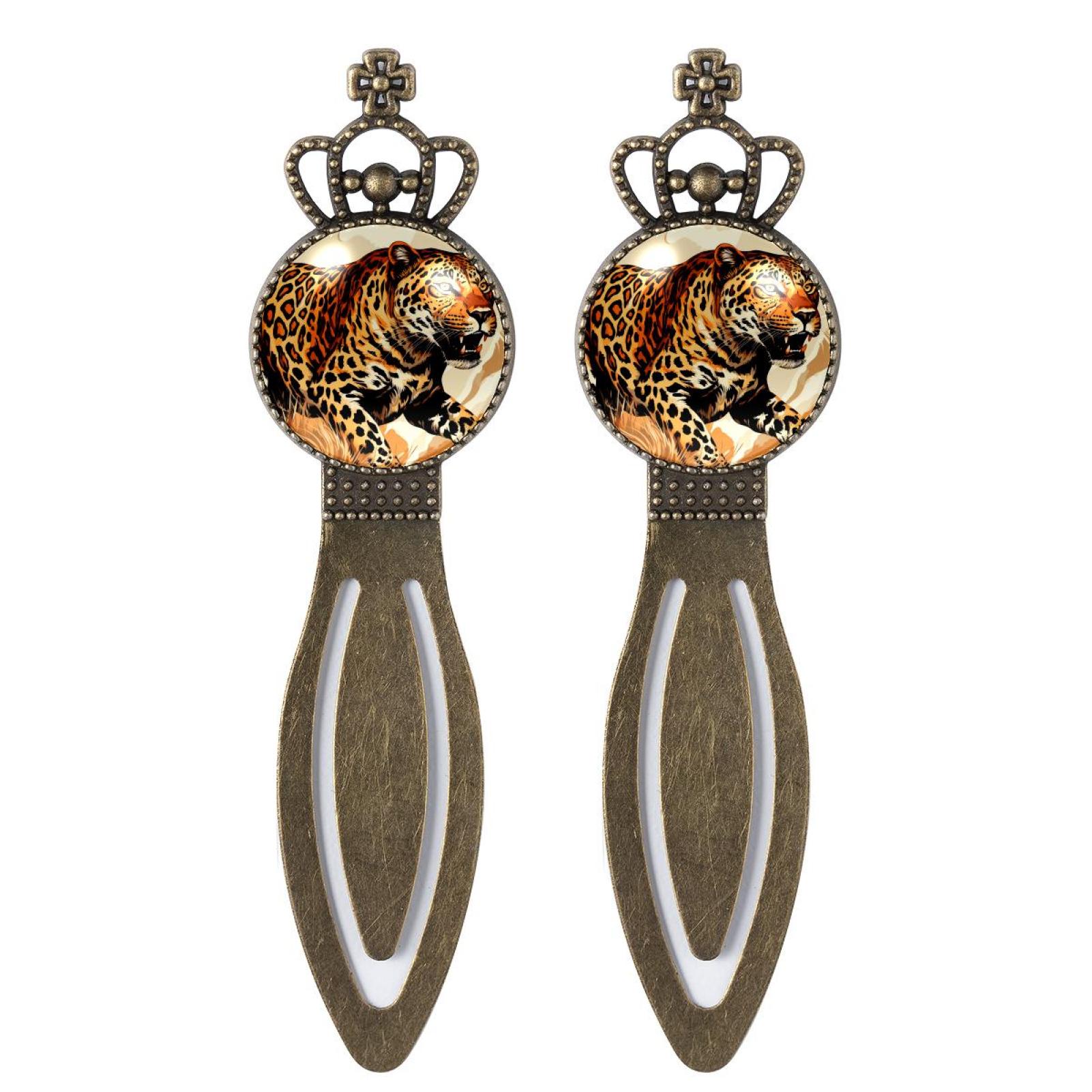 Leopard Vintage Copper Crown-Shaped Bookmarks – Stainless Steel Reading ...