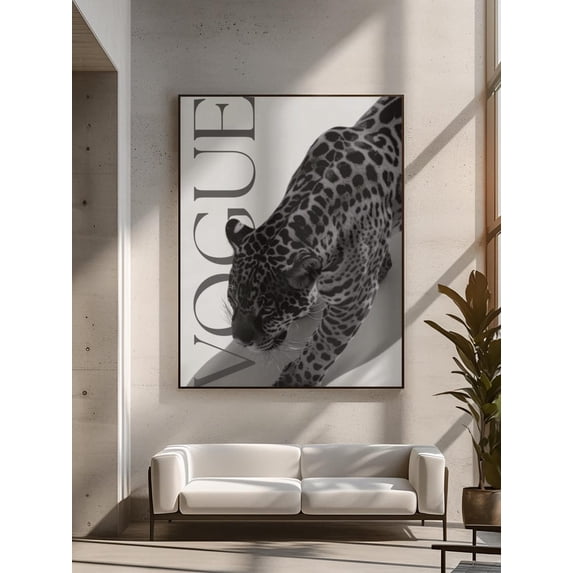 Leopard Vogue Poster, Stylish Fashion Print for Bedroom Decor, Size ...
